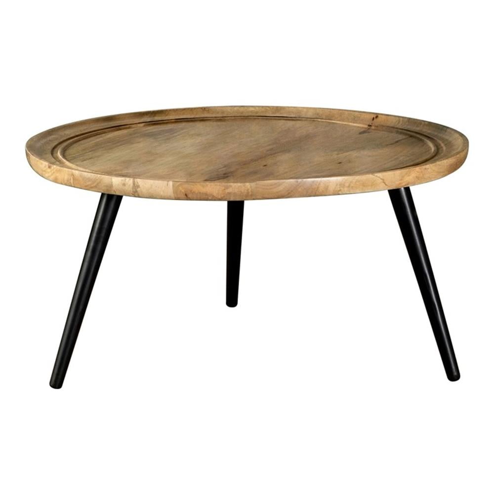 Coaster Zoe Mid-Century Wood Round Coffee Table with Trio Legs in ...