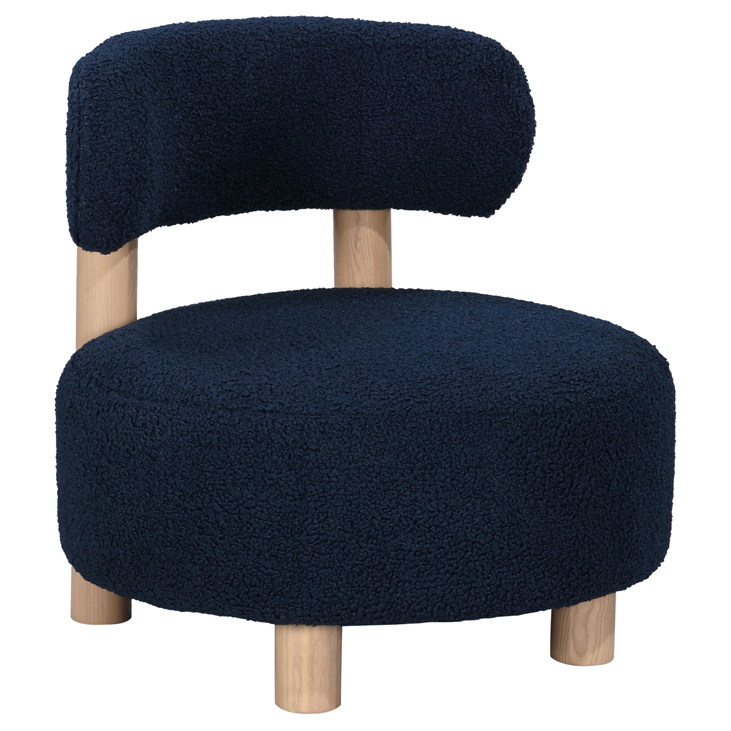 Zonie Boucle Upholstered Barrel Back Accent Chair Blue - Walmart.com