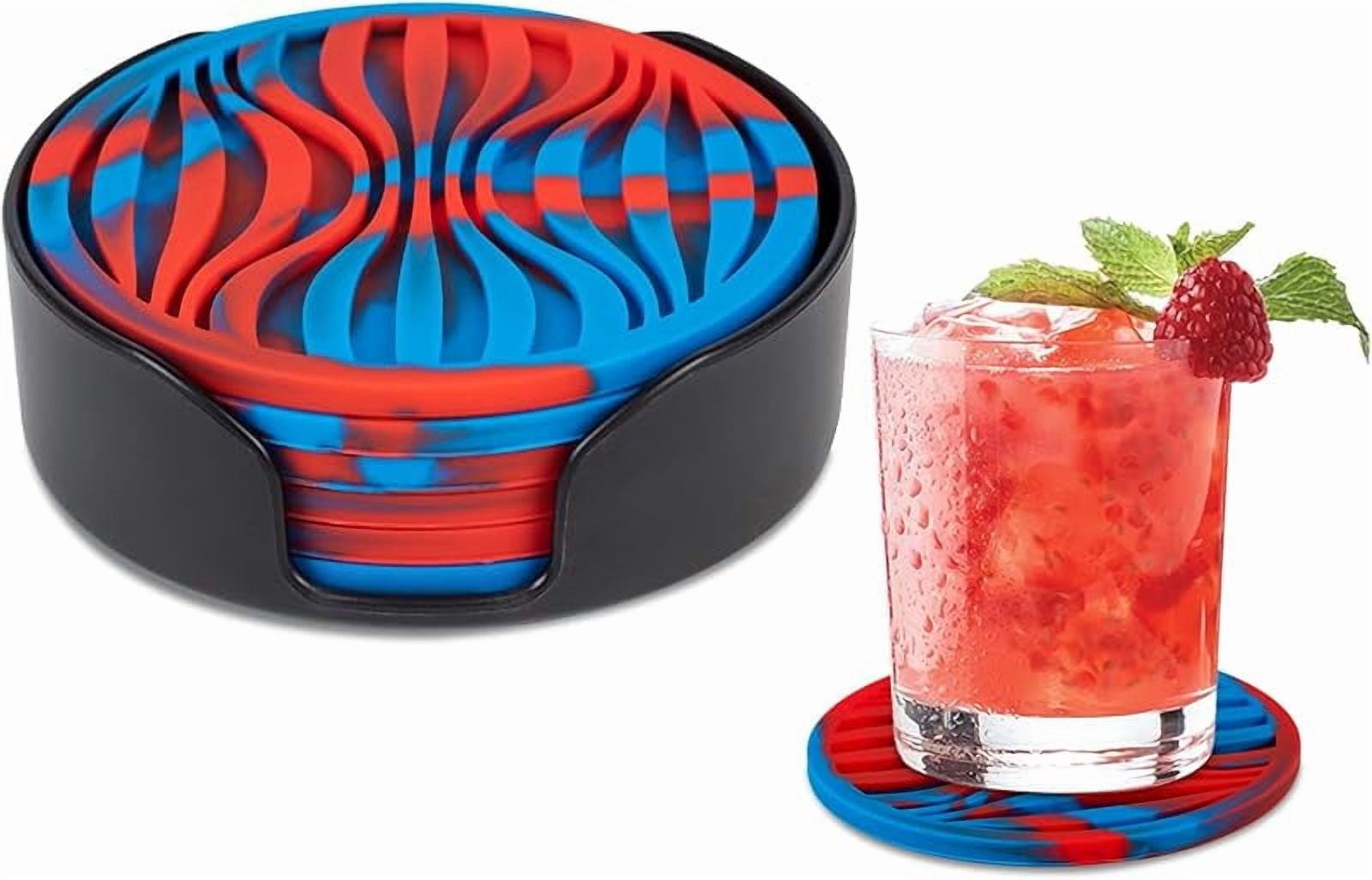 Coasters for Drinks 6 Pack Drink Coasters with Holder,Heat Resistant ...