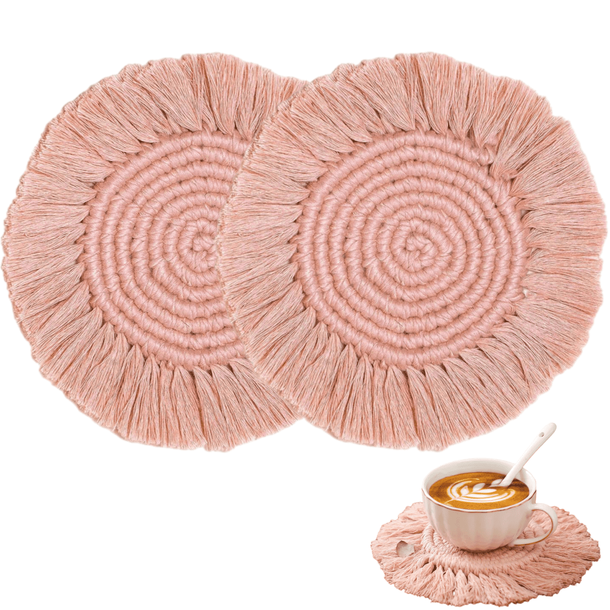 Coasters for Drinks Absorbent, Boho Coasters for Wooden Table, Table ...