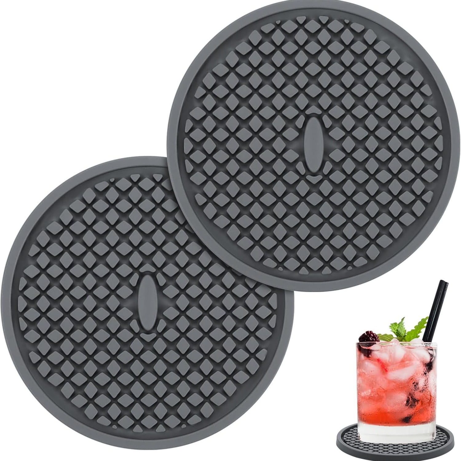 Coasters for Drinks,Black Coasters for Coffee Table -Soft Coasters Set ...