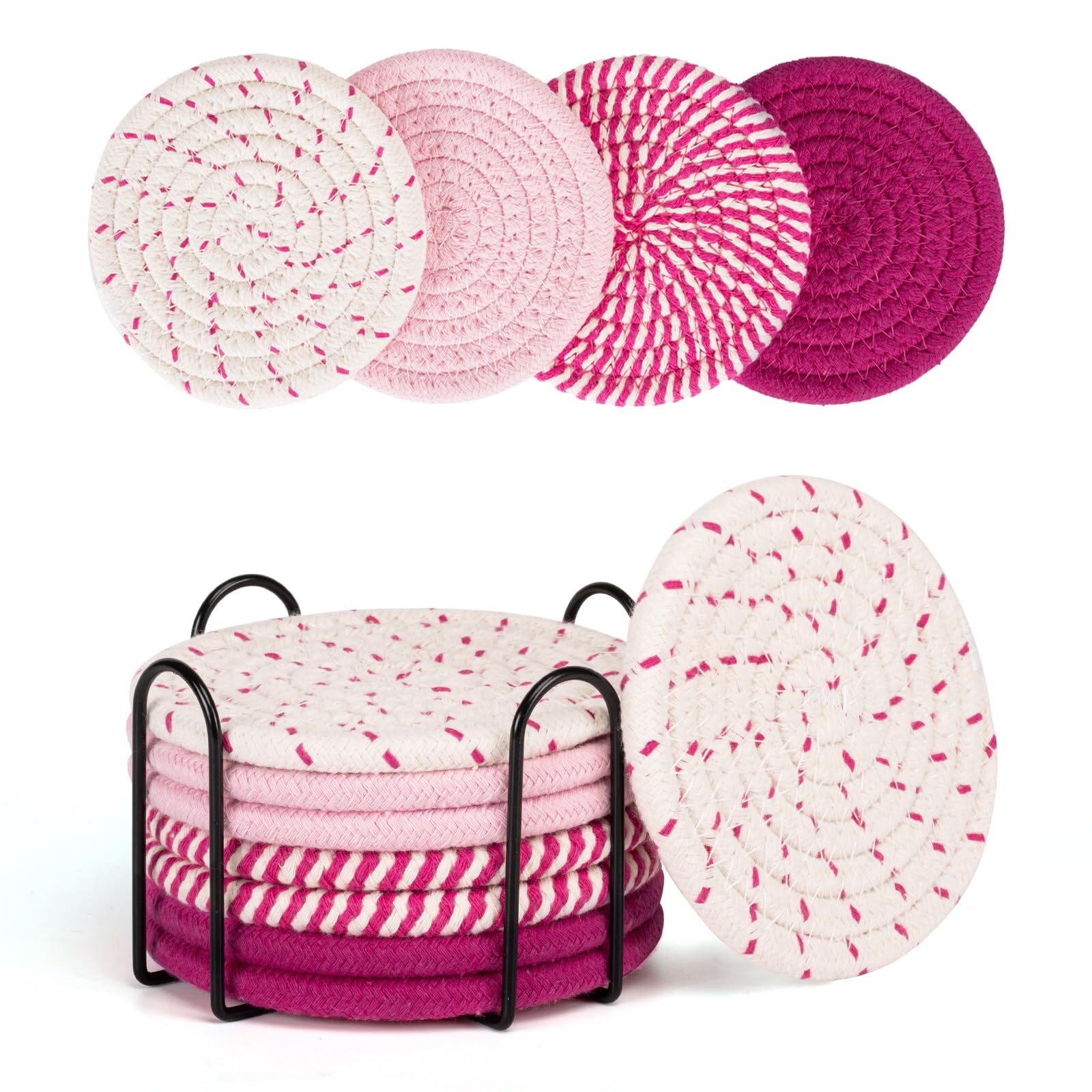 Coasters for Drinks, Coasters Set of 4 - Color, 8 Pack Coaster Set ...