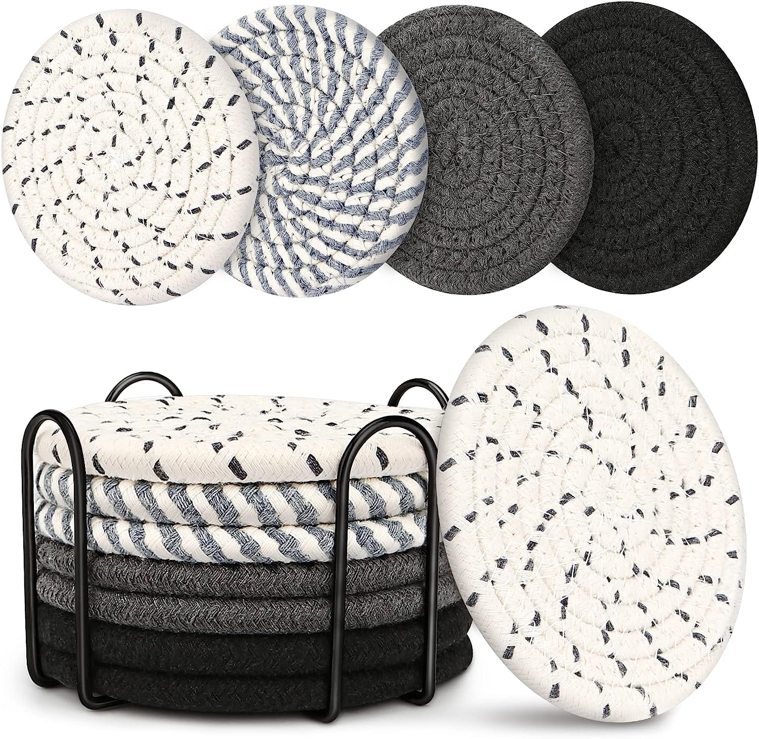 Coasters for Drinks, Coasters Set of 4 - Color, 8 Pack Coaster Set ...