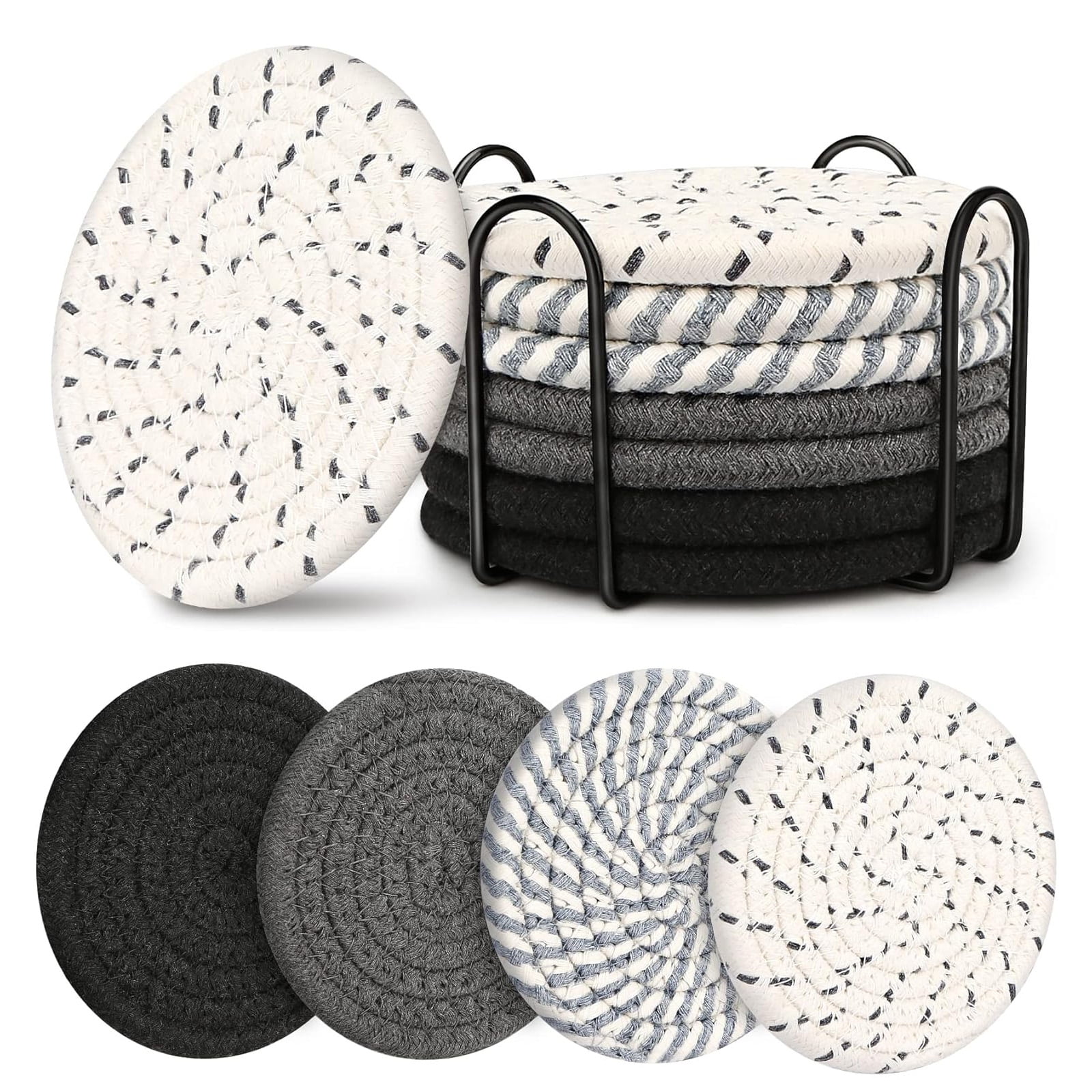 8 Pack Coaster Set, Coasters for Drinks, Coasters Set of 4 Colors for ...