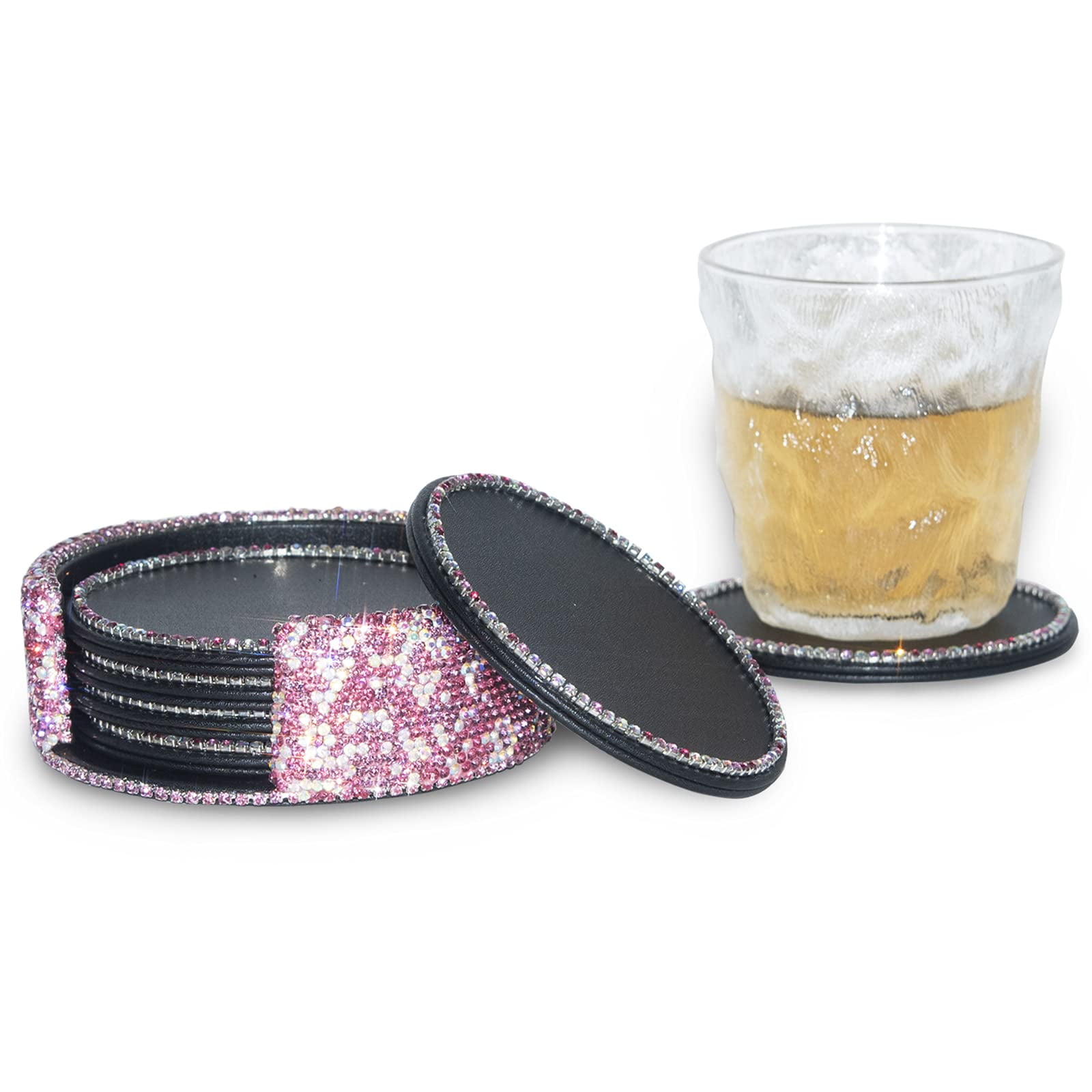 Coasters for Drinks Coffee Tea Cup Pads Table Mat with Coaster Holder ...