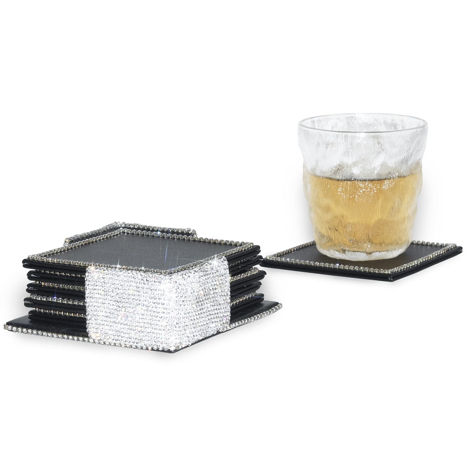 Coasters for Drinks Coffee Tea Cup Pads Table Mat with Coaster Holder ...