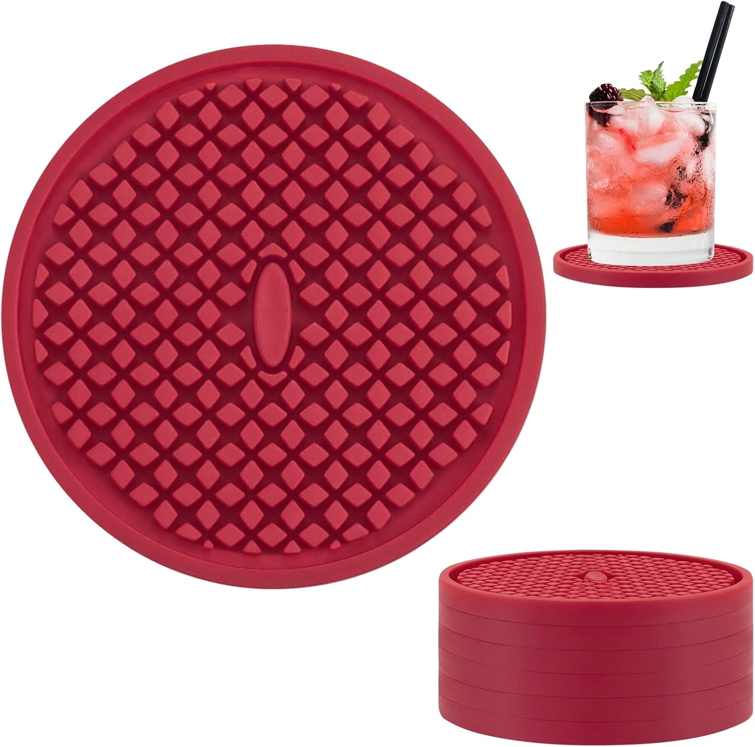 Coasters for Drinks,Colorful Coasters for Coffee Table -Soft Coasters ...