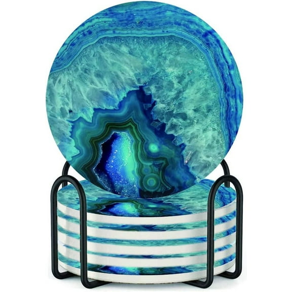 Ceramic Stone Cork Coasters for Drinks Tableware, Butterfly with Dark ...