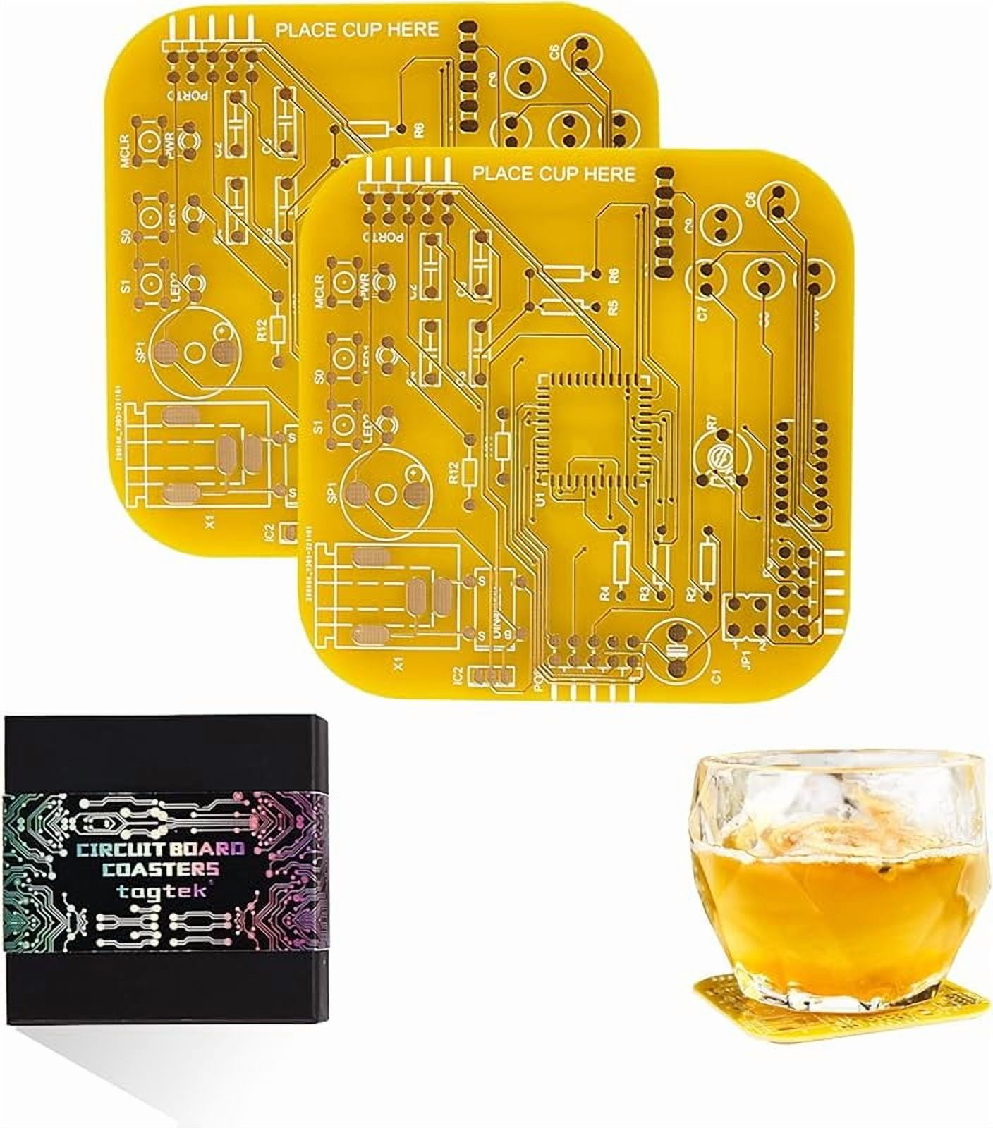 Coasters for Drinks in PCB-Design Green Coasters Decor with Immersion ...