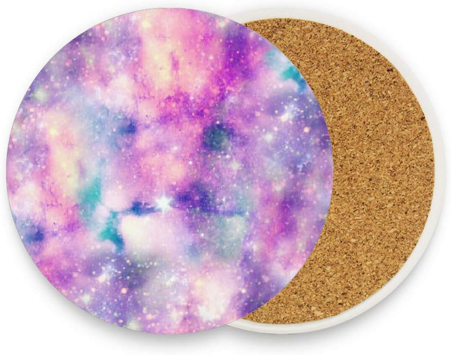 Coasters for Drinks Set of 2 Absorbent Ceramic Coasters with Cork Base ...