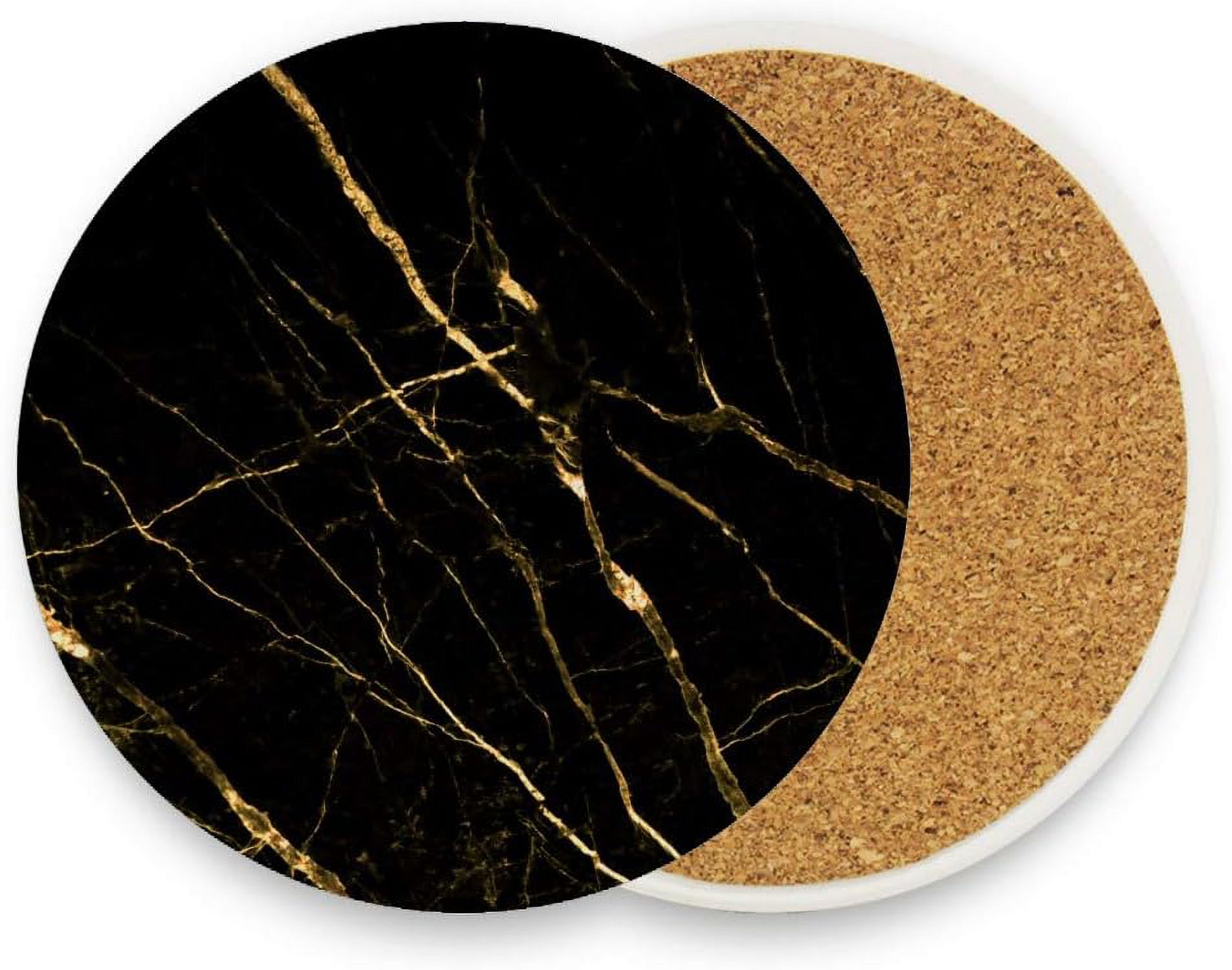 Coasters for Drinks Set of 2 Absorbent Ceramic Coasters with Cork Base ...