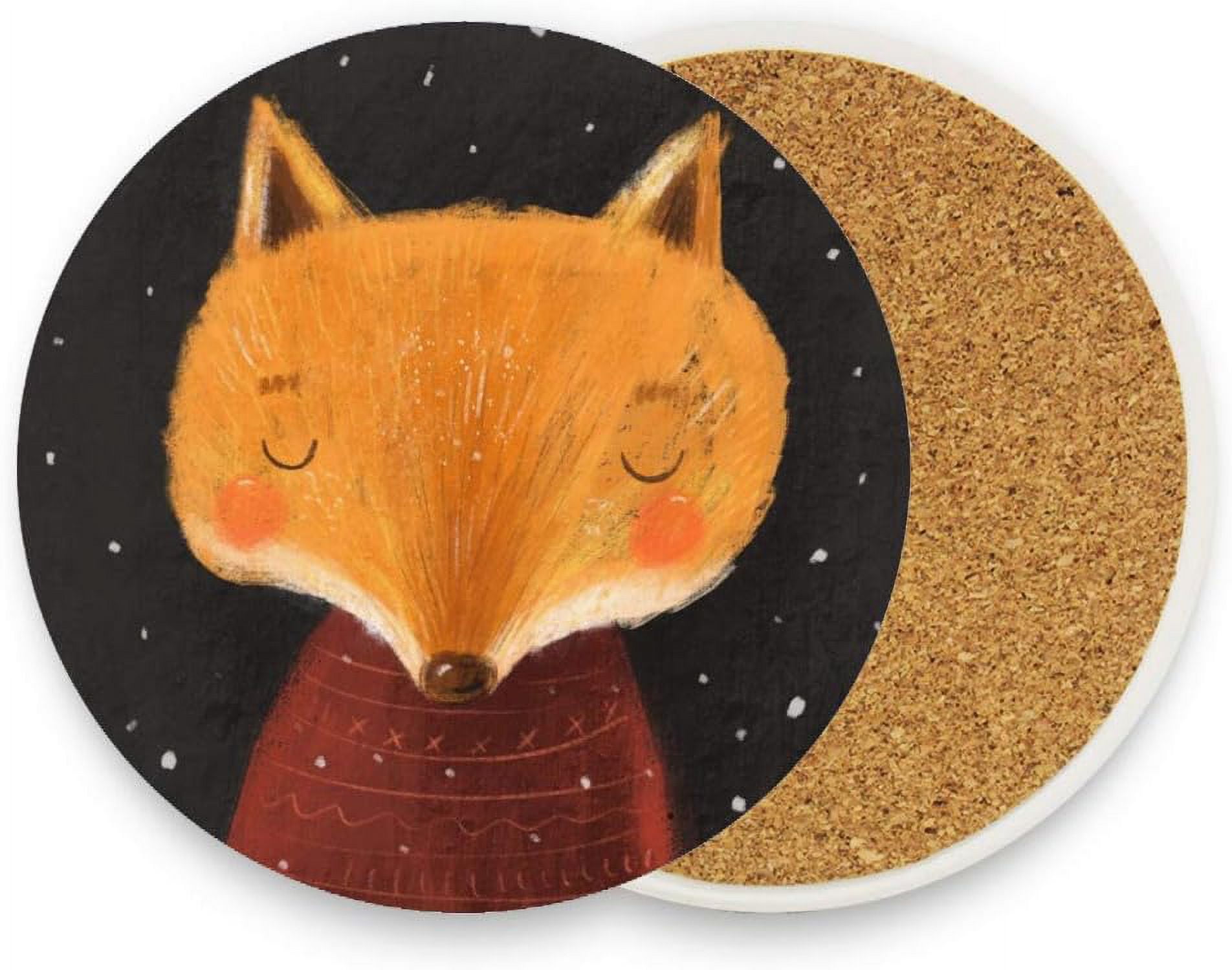 Coasters for Drinks Set of 2 Absorbent Ceramic Coasters with Cork Base ...