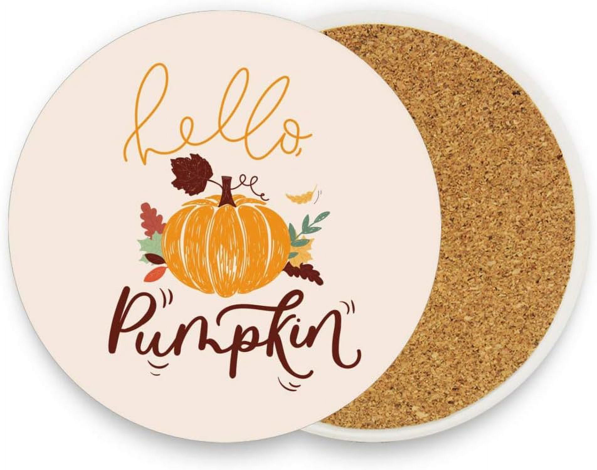 Coasters for Drinks Set of 2 Absorbent Ceramic Coasters with Cork Base ...