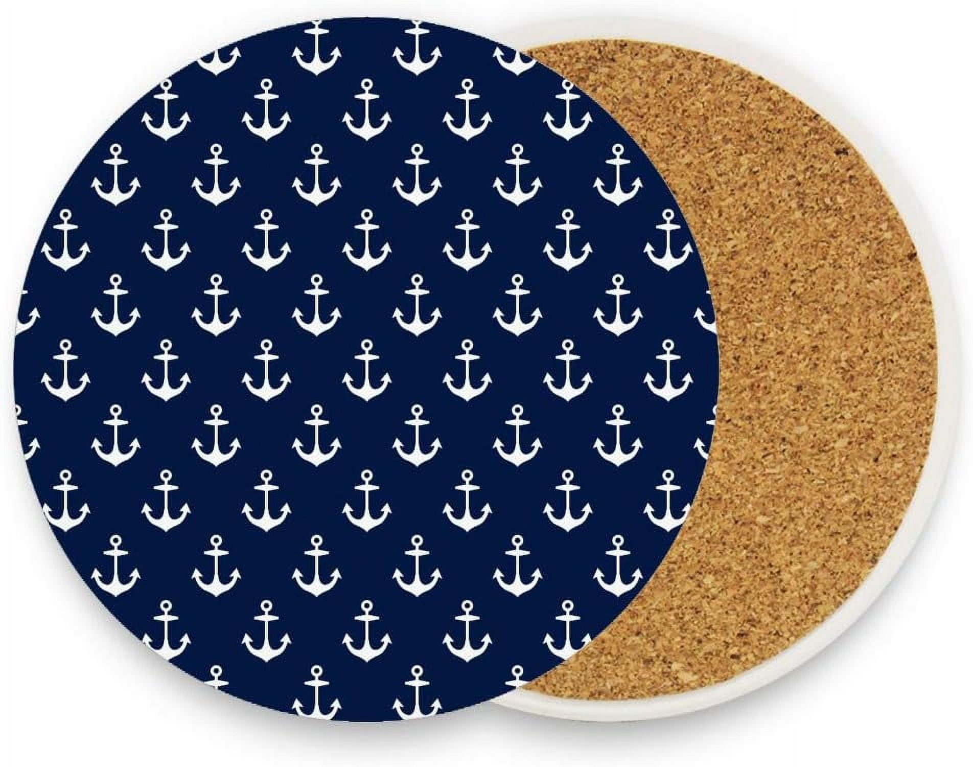 Coasters for Drinks Set of 2 Absorbent Ceramic Coasters with Cork Base ...
