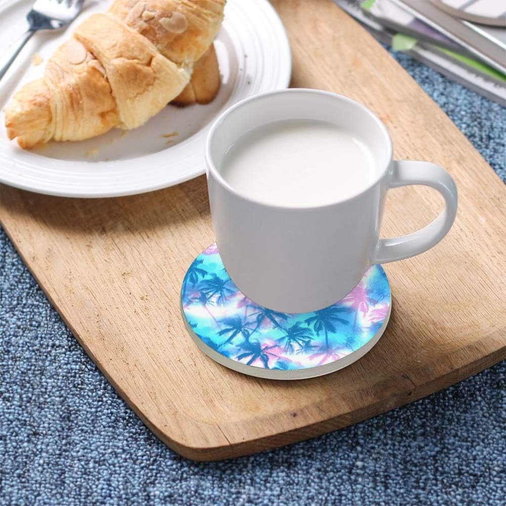 Coasters for Drinks Set of 2 Absorbent Ceramic Coasters with Cork Base ...