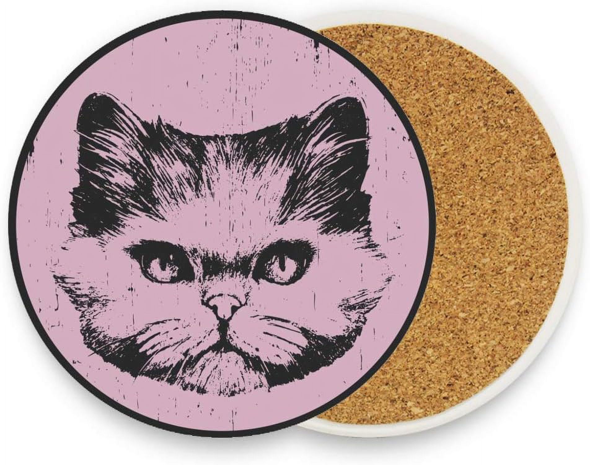 Coasters for Drinks Set of 2 Absorbent Ceramic Coasters with Cork Base ...