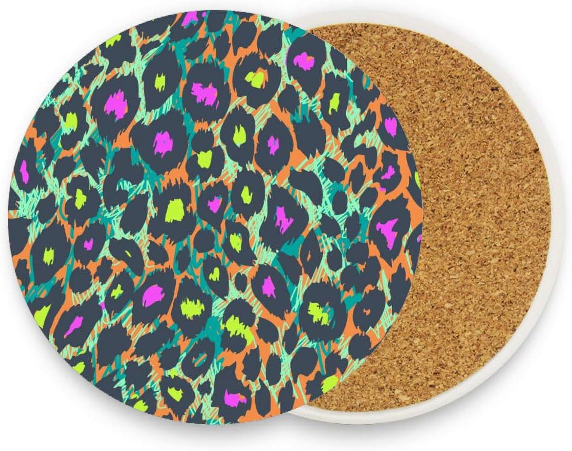 Coasters for Drinks Set of 2 Absorbent Ceramic Coasters with Cork Base ...