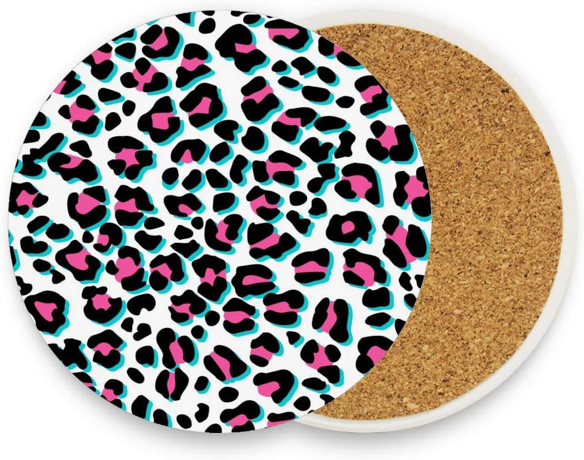 Coasters for Drinks Set of 2 Absorbent Ceramic Coasters with Cork Base ...