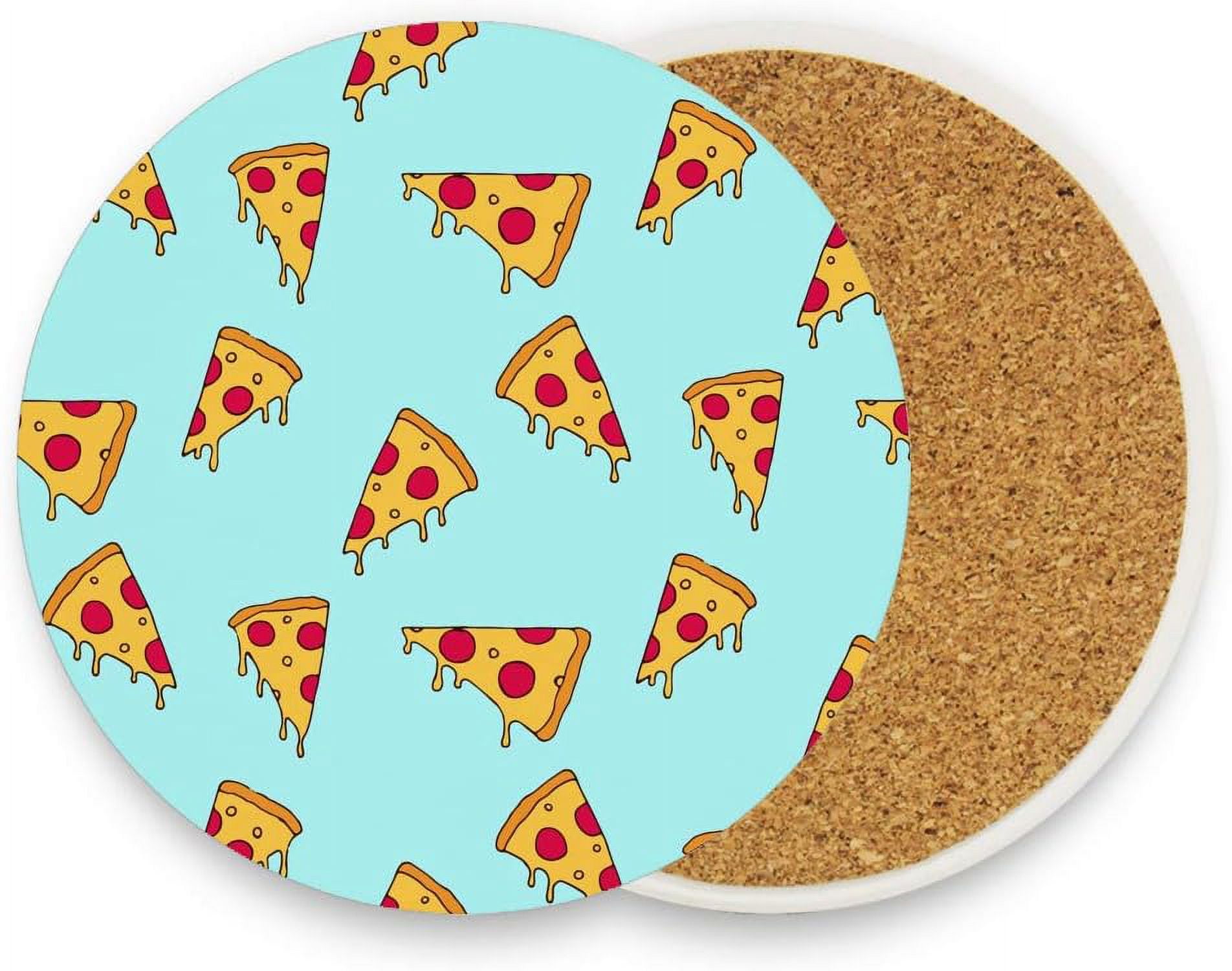 Coasters for Drinks Set of 2 Absorbent Ceramic Coasters with Cork Base ...