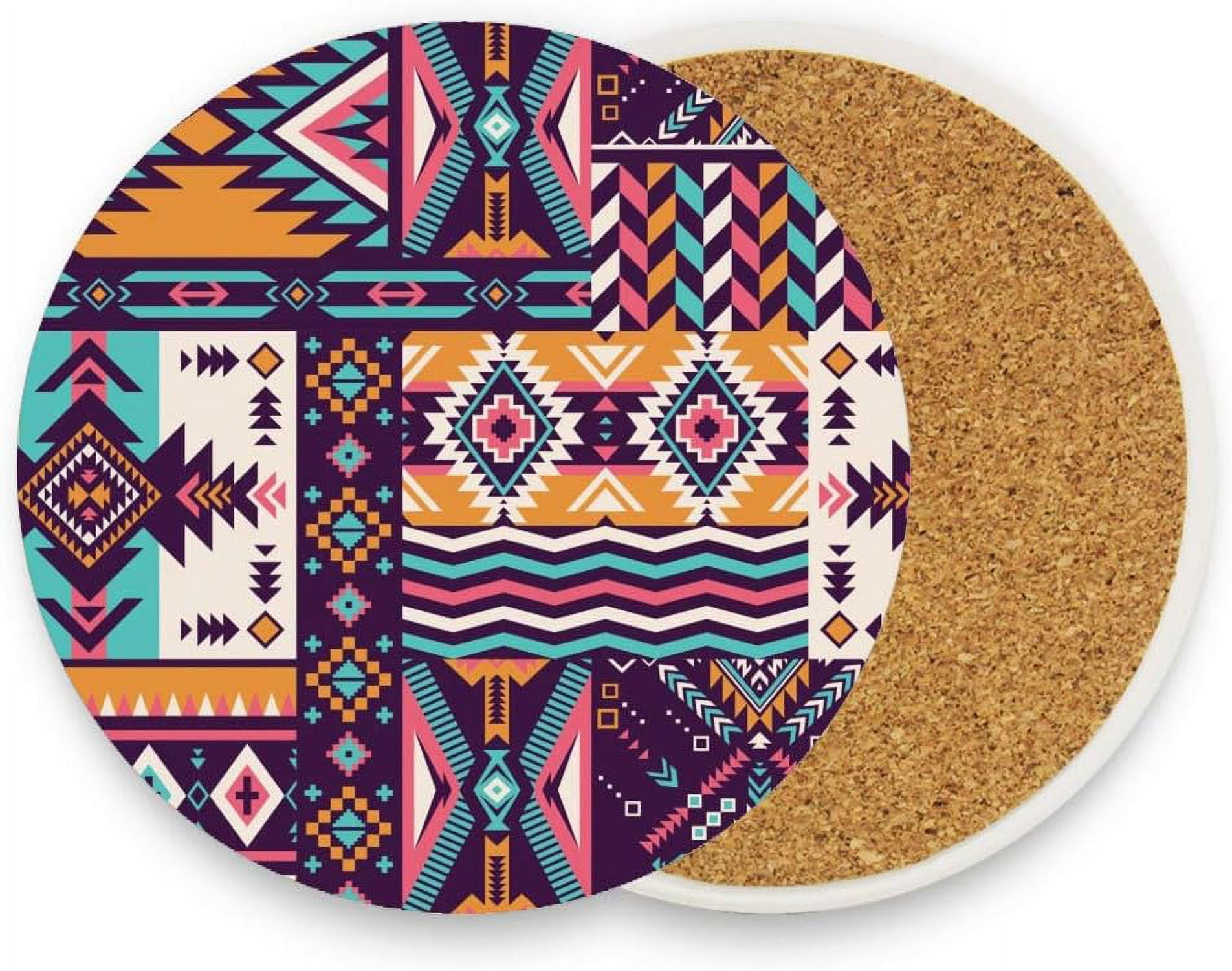 Coasters for Drinks Set of 2 Absorbent Ceramic Coasters with Cork Base ...