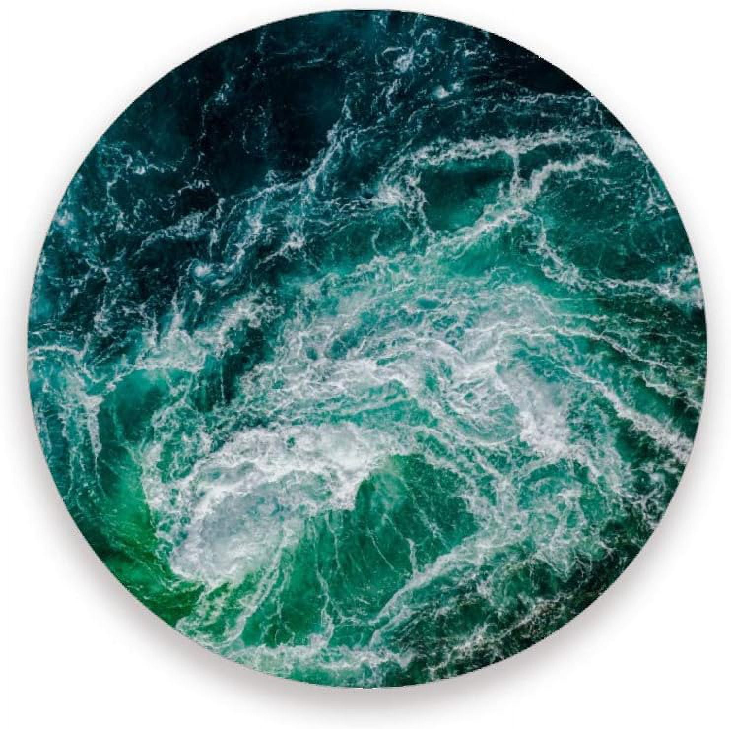 Coasters for Drinks Set of 2 Pieces Absorbent Ceramic Coasters with Cork Base, Waves of the Sea ...