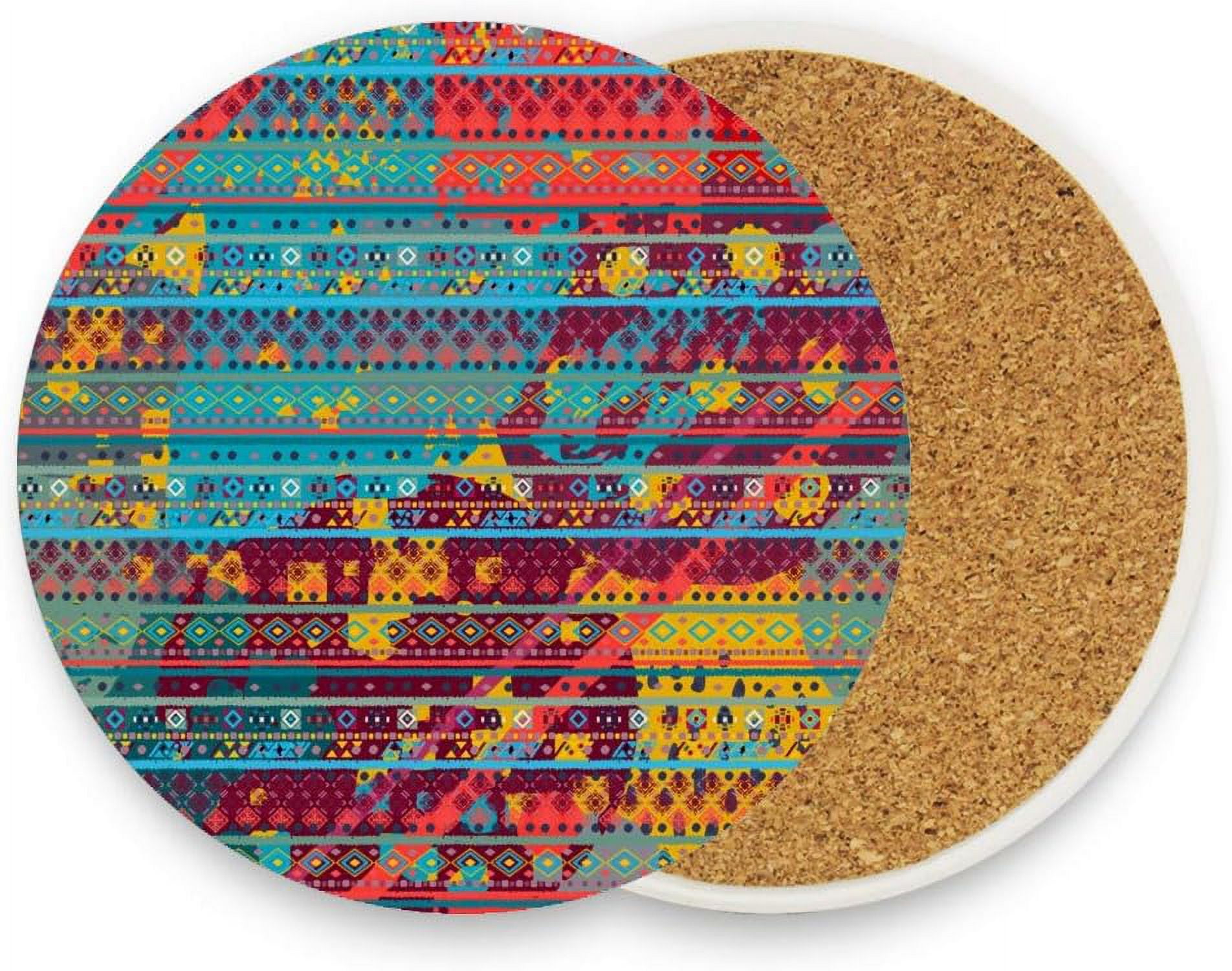 Coasters for Drinks Set of 4 Absorbent Ceramic Coasters with Cork Base ...