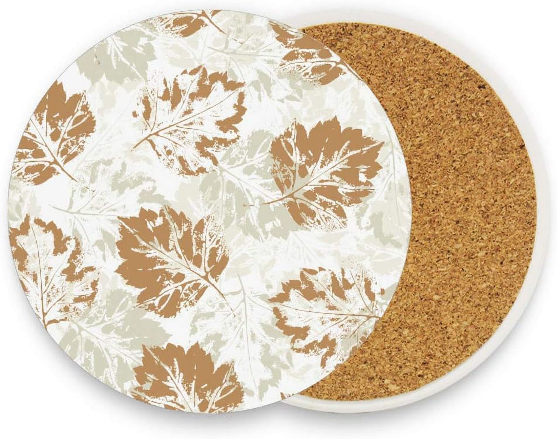 Coasters for Drinks Set of 4 Absorbent Ceramic Coasters with Cork Base ...