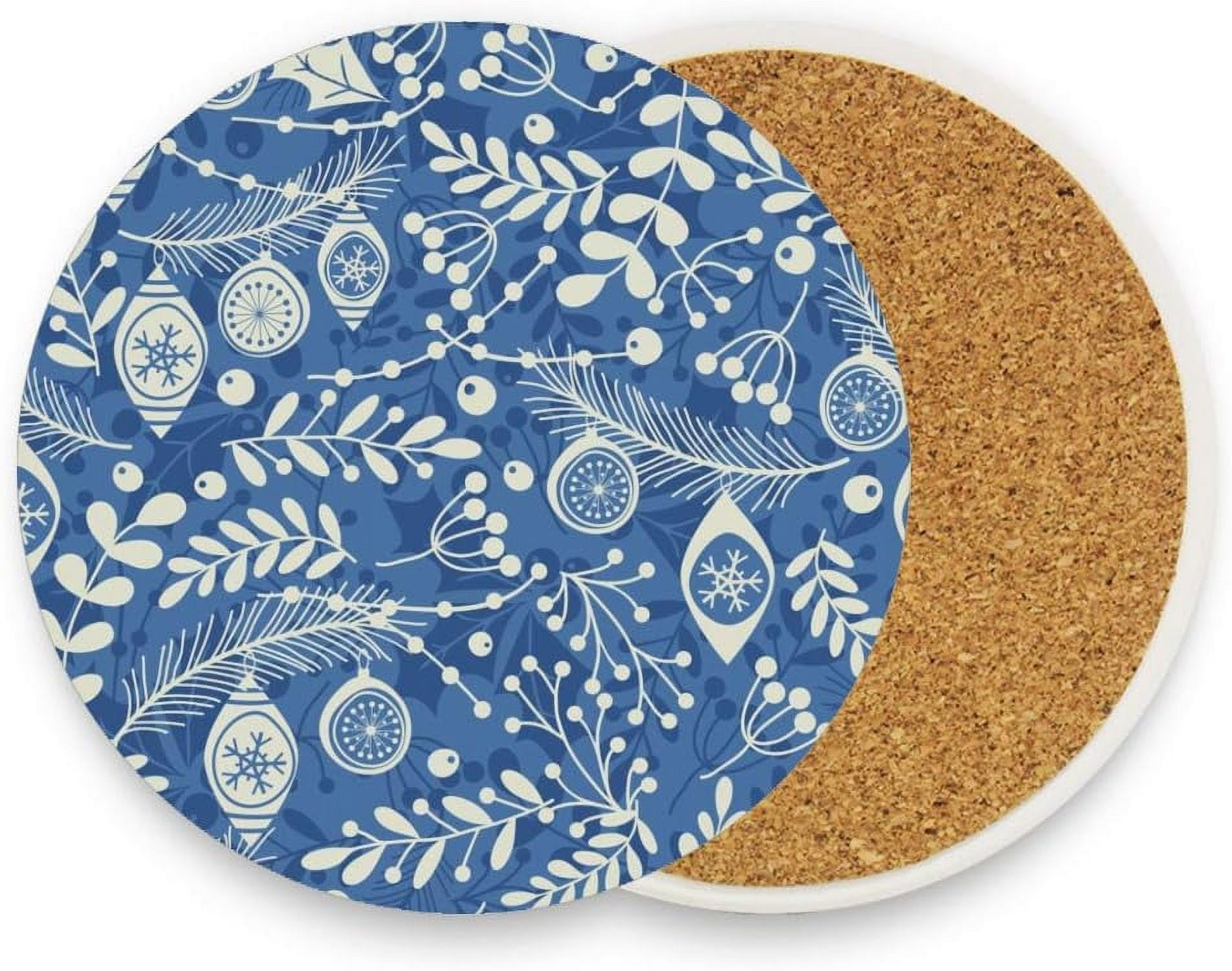 Coasters for Drinks Set of 4 Absorbent Ceramic Coasters with Cork Base ...