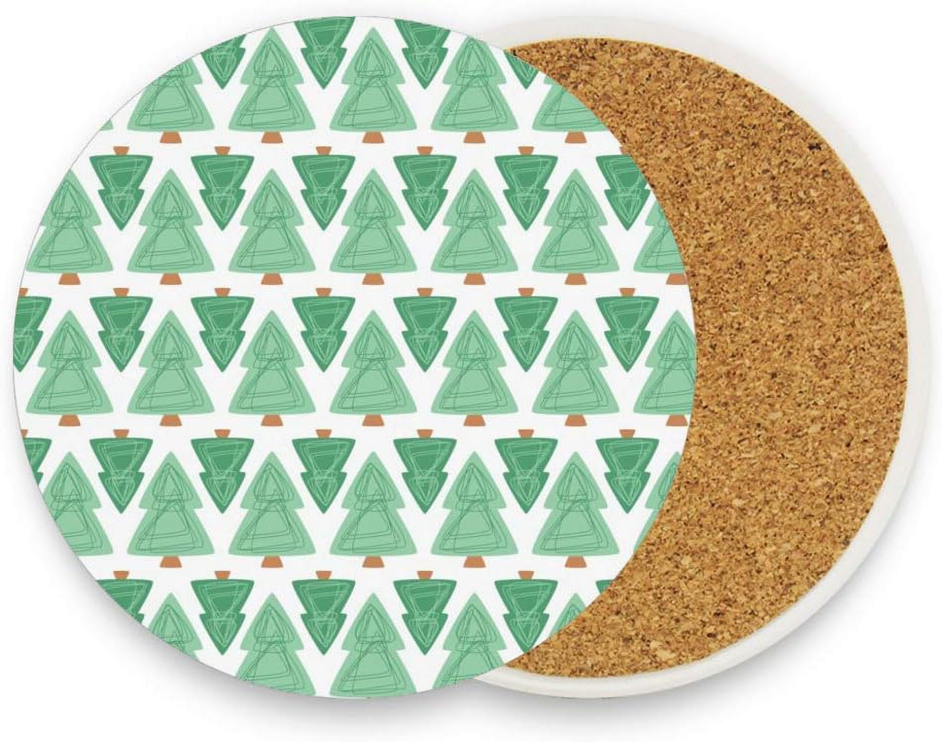 Coasters for Drinks Set of 4 Absorbent Ceramic Coasters with Cork Base ...