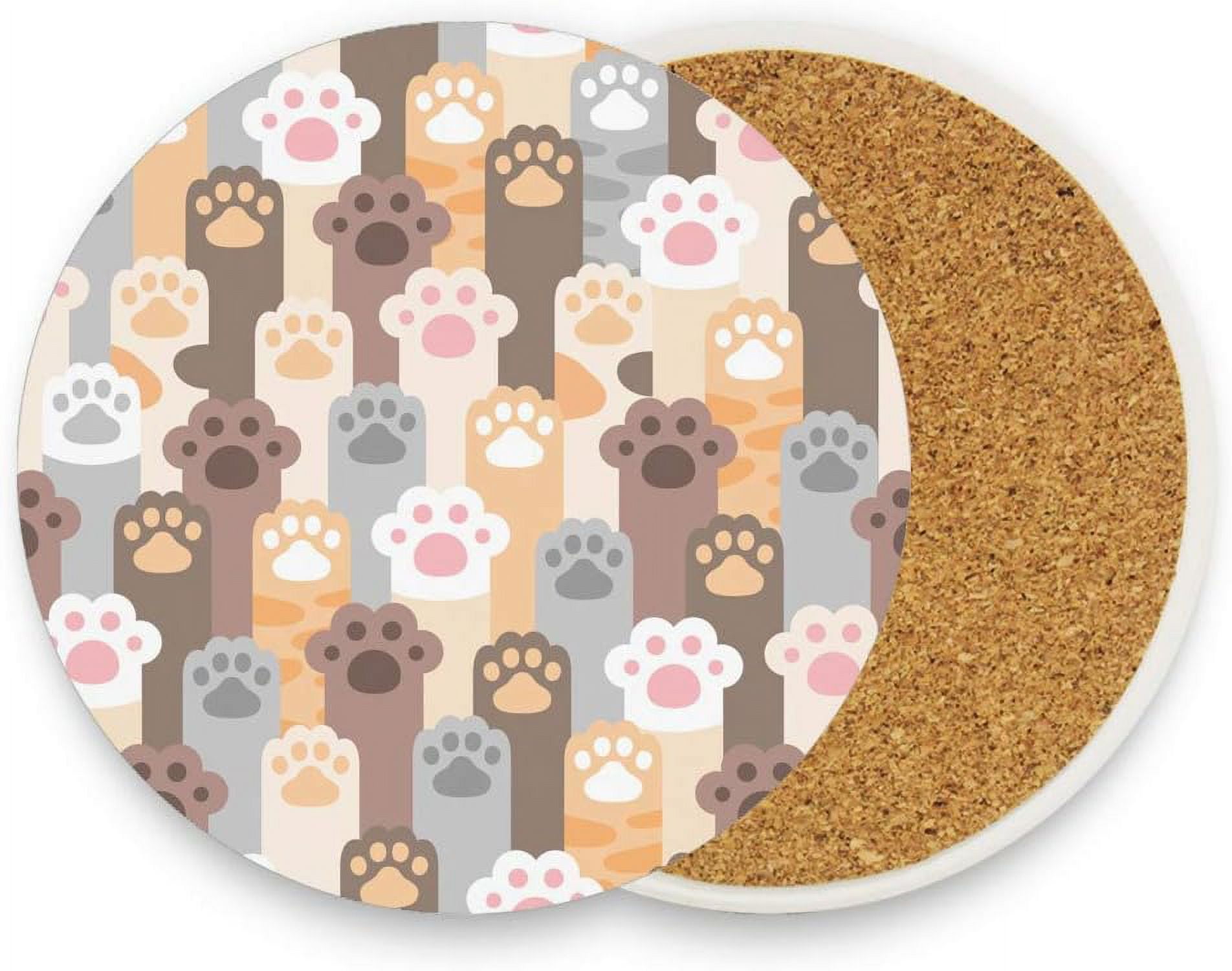 Coasters for Drinks Set of 4 Absorbent Ceramic Coasters with Cork Base ...