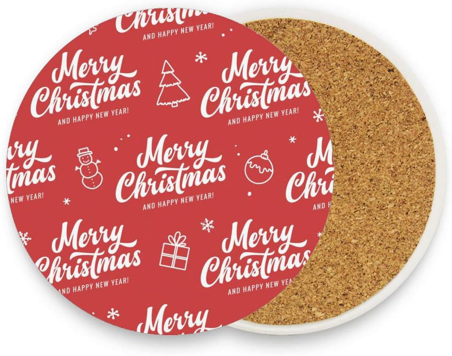 Coasters for Drinks Set of 4 Absorbent Ceramic Coasters with Cork Base ...