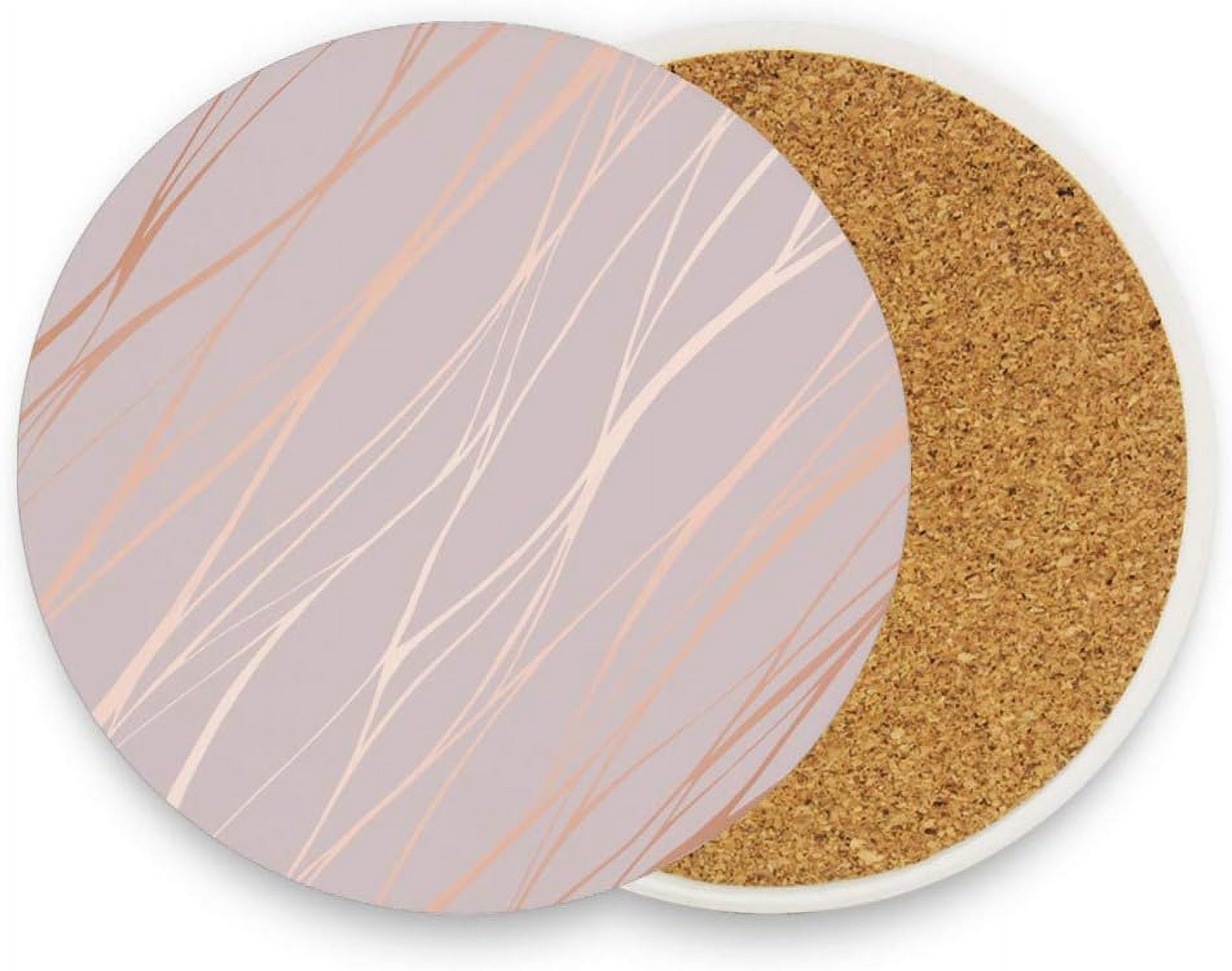 Coasters for Drinks Set of 4 Absorbent Ceramic Coasters with Cork Base ...