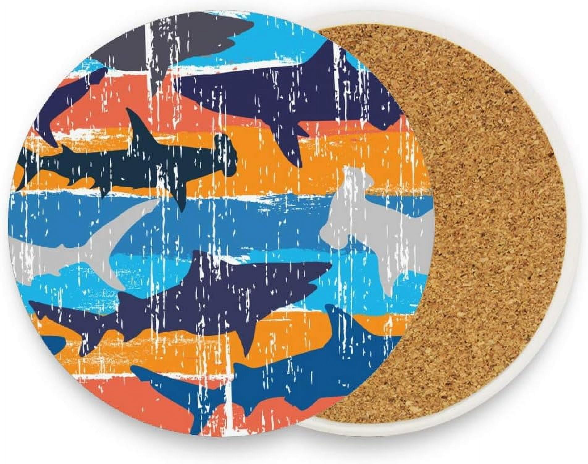 Coasters for Drinks Set of 4 Absorbent Ceramic Coasters with Cork Base ...