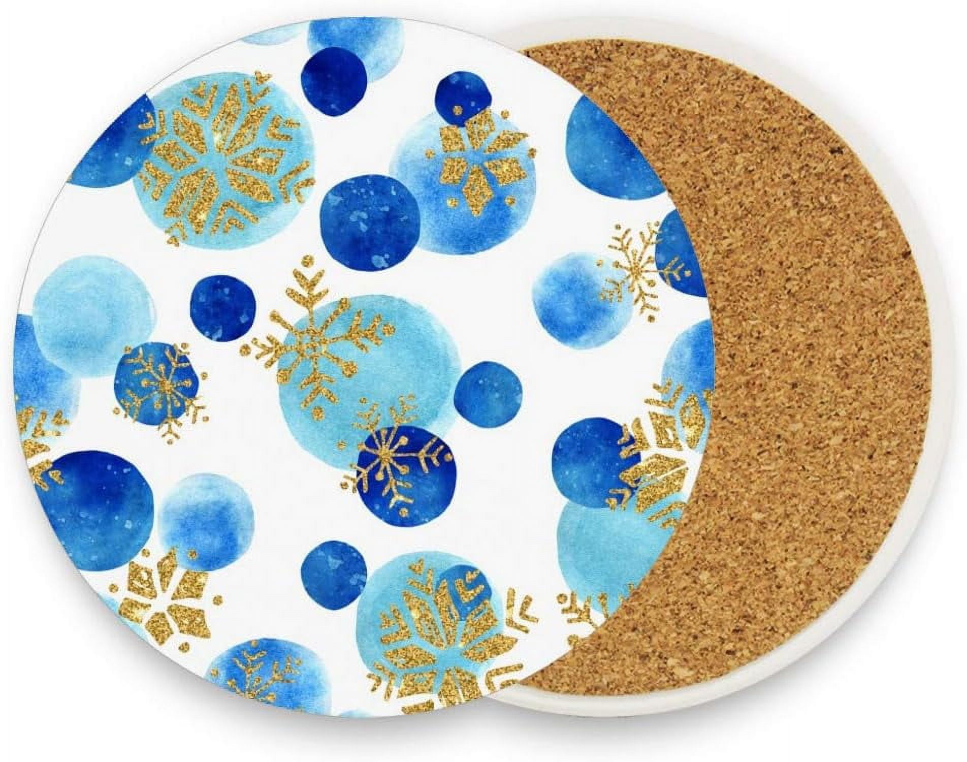 Coasters for Drinks Set of 4 Absorbent Ceramic Coasters with Cork Base ...