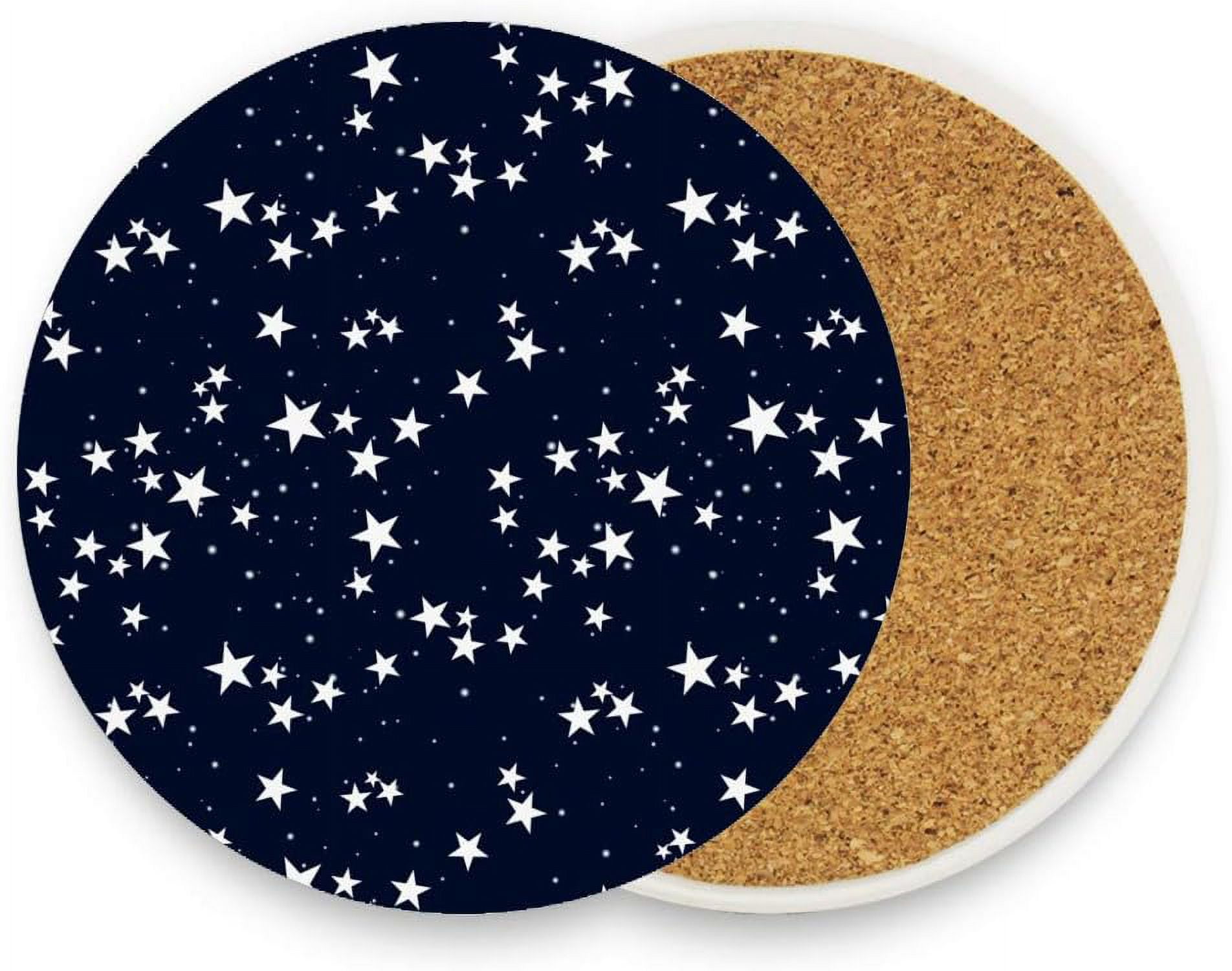 Coasters for Drinks Set of 4 Absorbent Ceramic Coasters with Cork Base ...