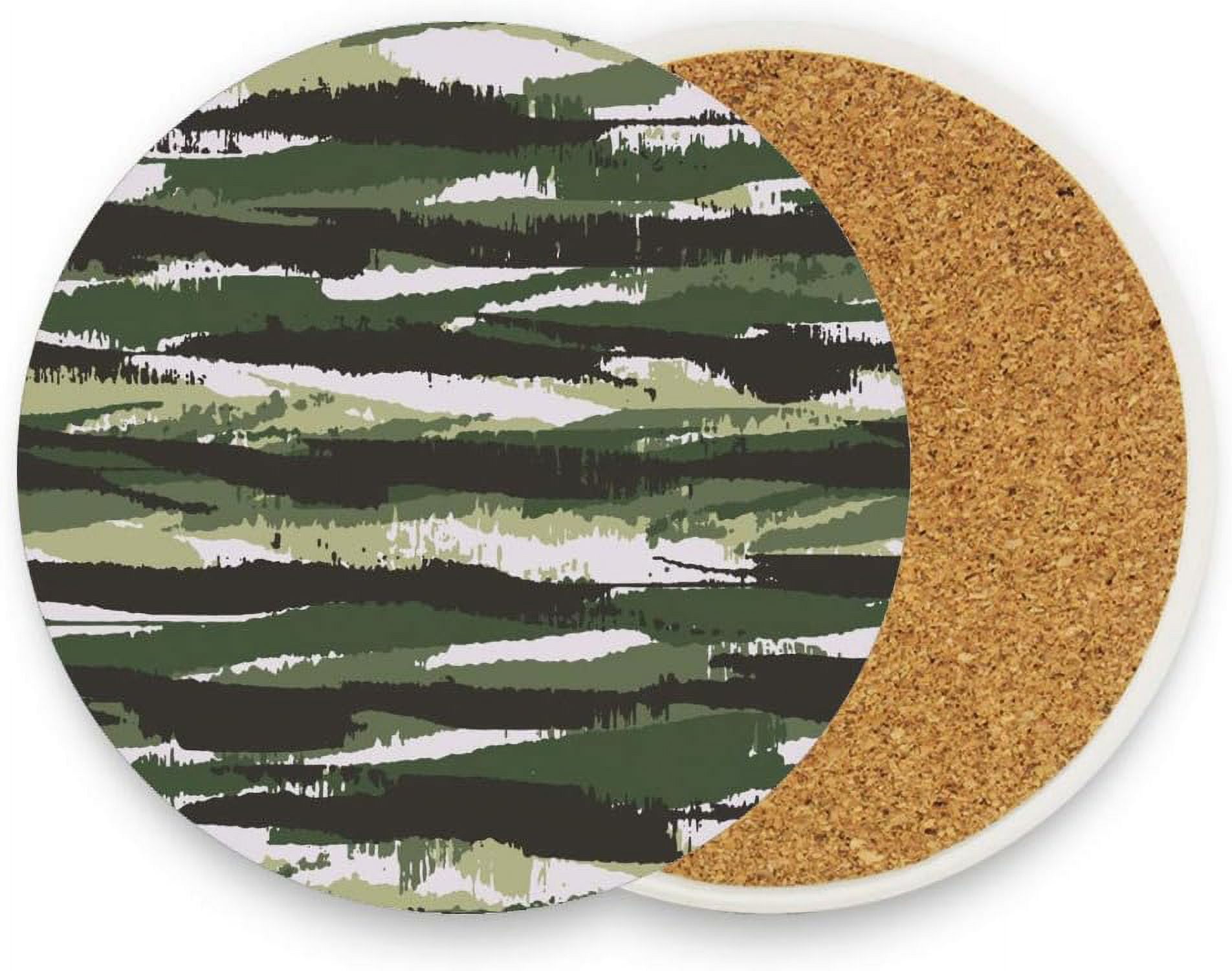 Coasters for Drinks Set of 4 Absorbent Ceramic Coasters with Cork Base ...