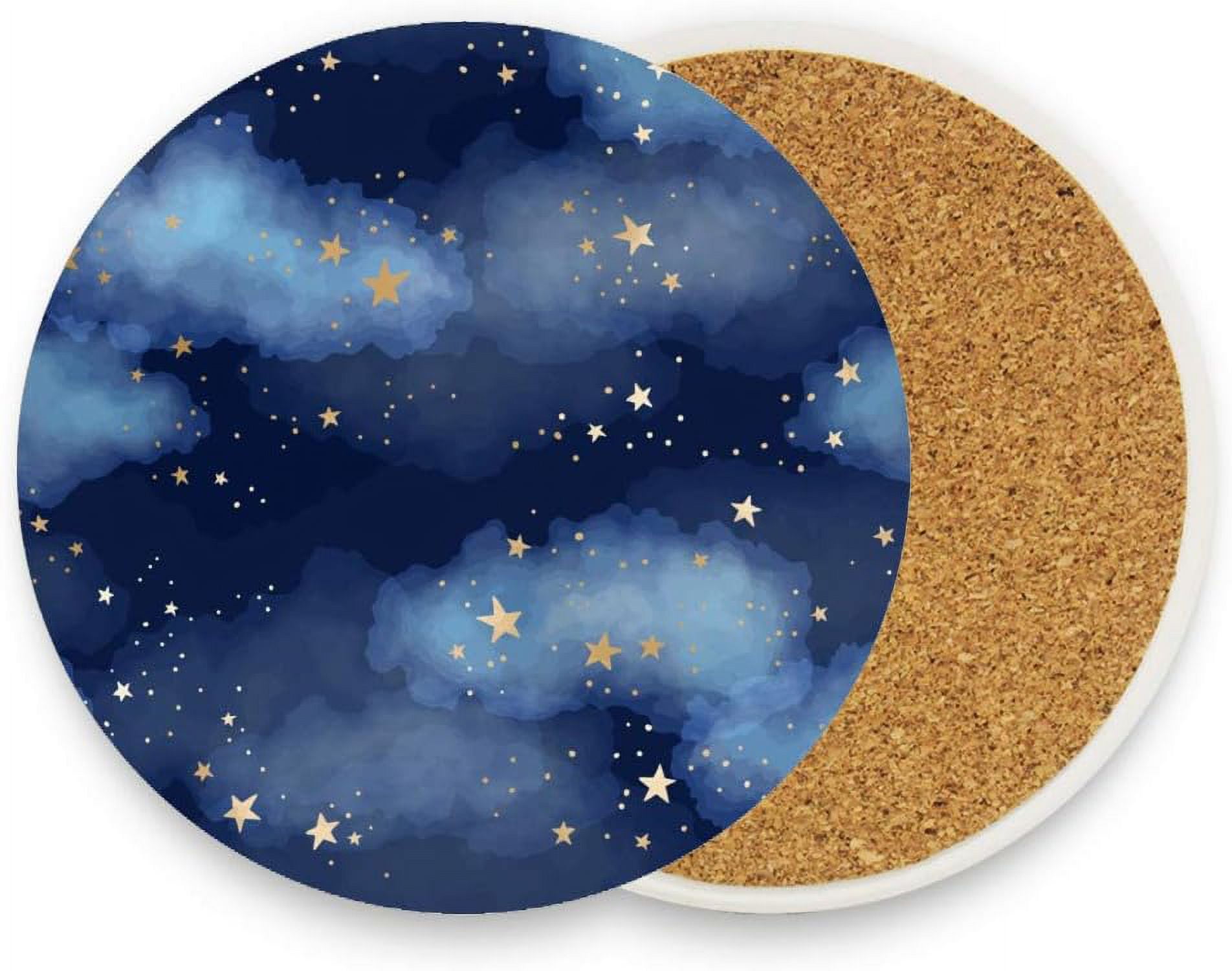 Coasters for Drinks Set of 4 Absorbent Ceramic Coasters with Cork Base ...