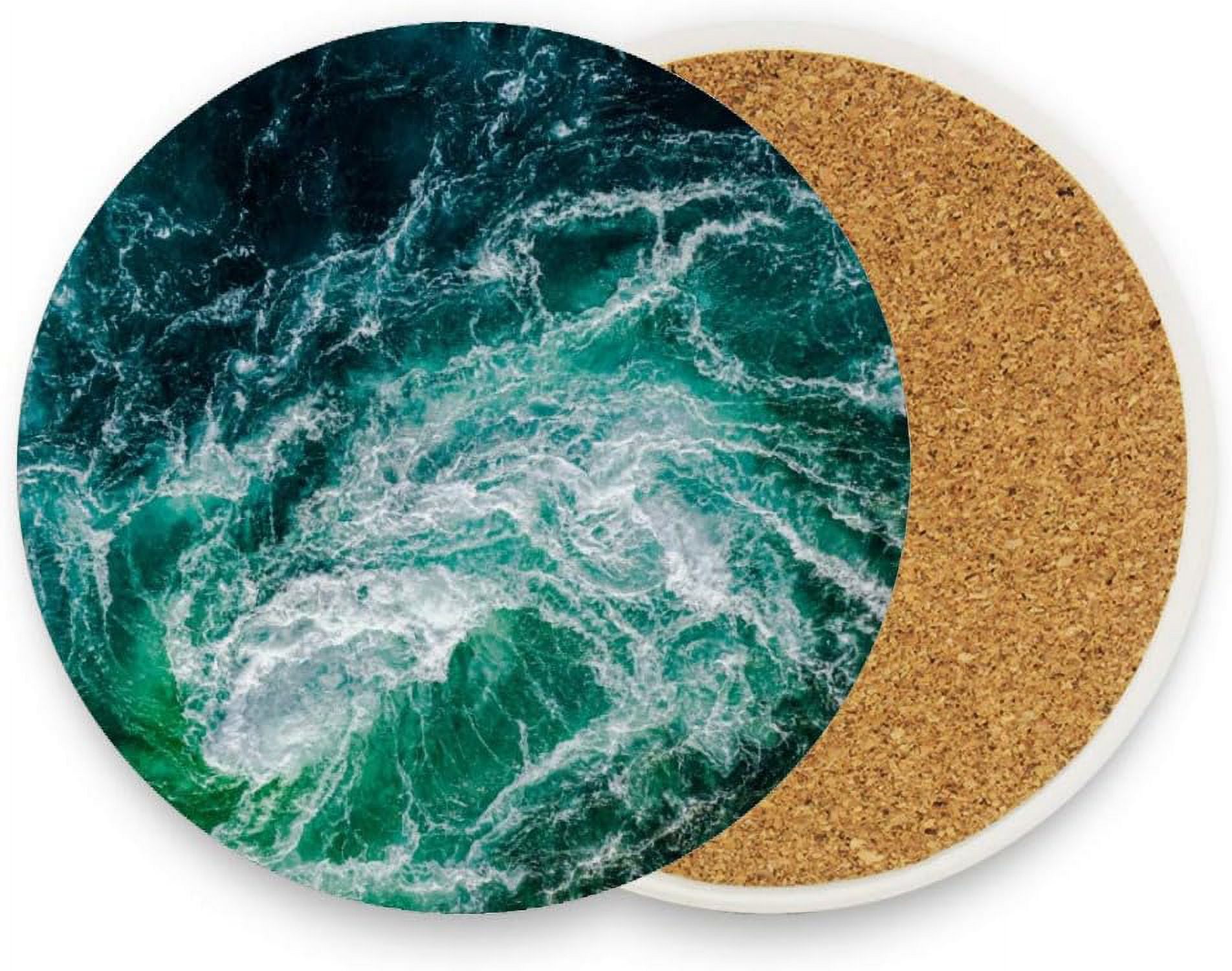 Coasters for Drinks Set of 4 Absorbent Ceramic Coasters with Cork Base ...
