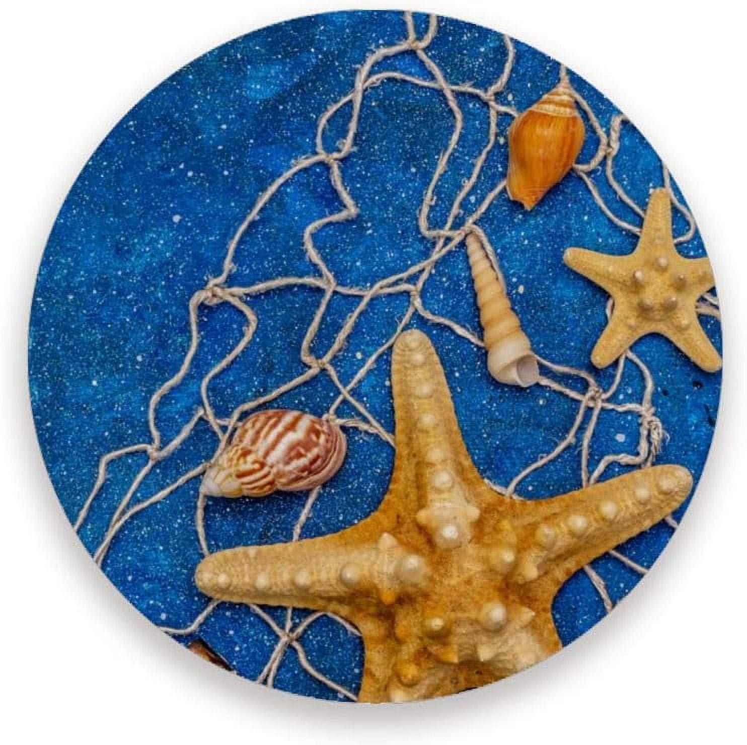 Coasters for Drinks Set of 4 Pieces Absorbent Ceramic Coasters with Cork Base, ﻿Seashell ...