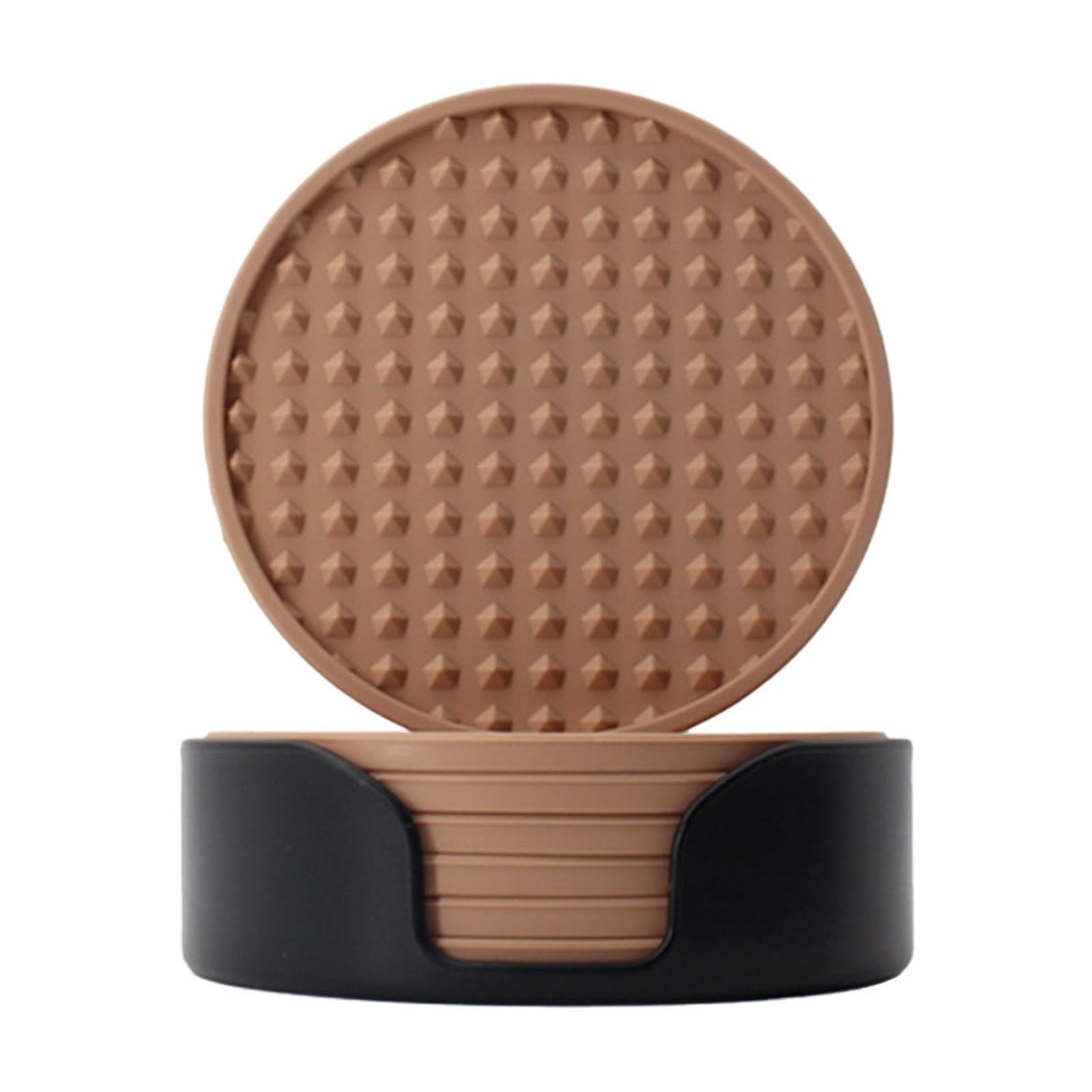 Coasters for Drinks, Silicone Coasters Set of 6 with ABS Holder ...