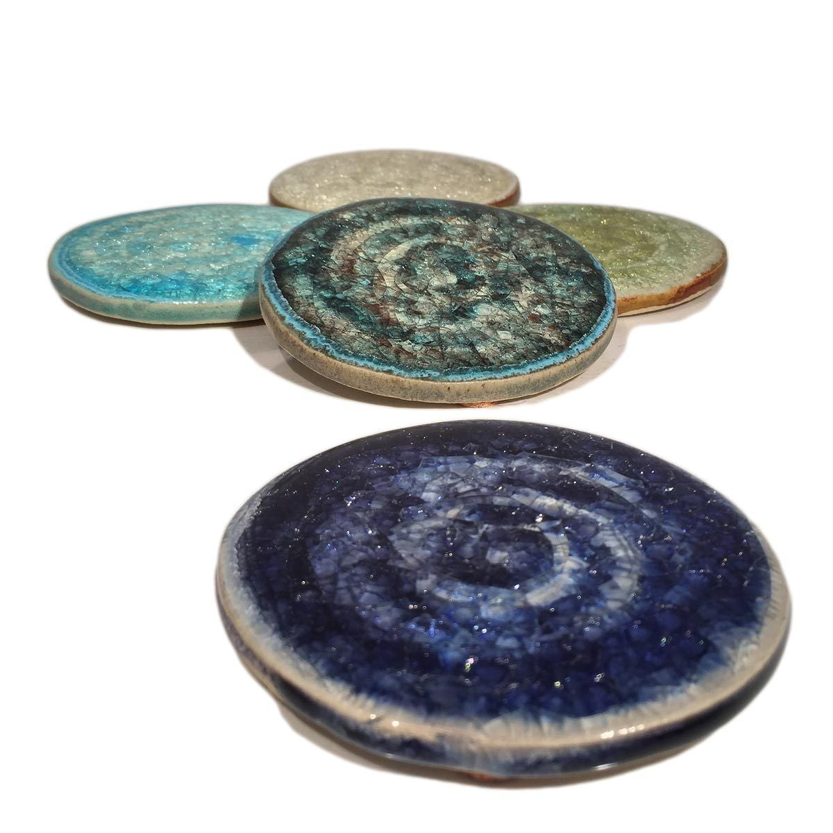 Coasters Gift Set Recycled Glass Fused Paloma Pottery - Walmart.com