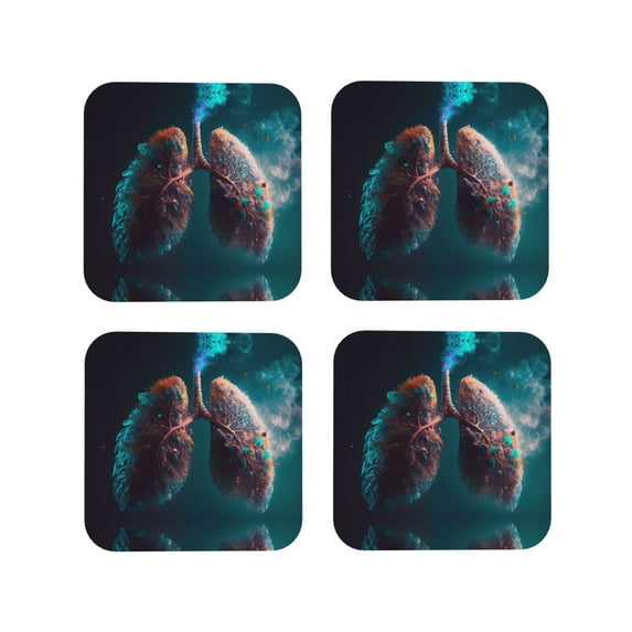 Coasters Set of 4 - Abstract Botanical Heart Drink Coasters for ...