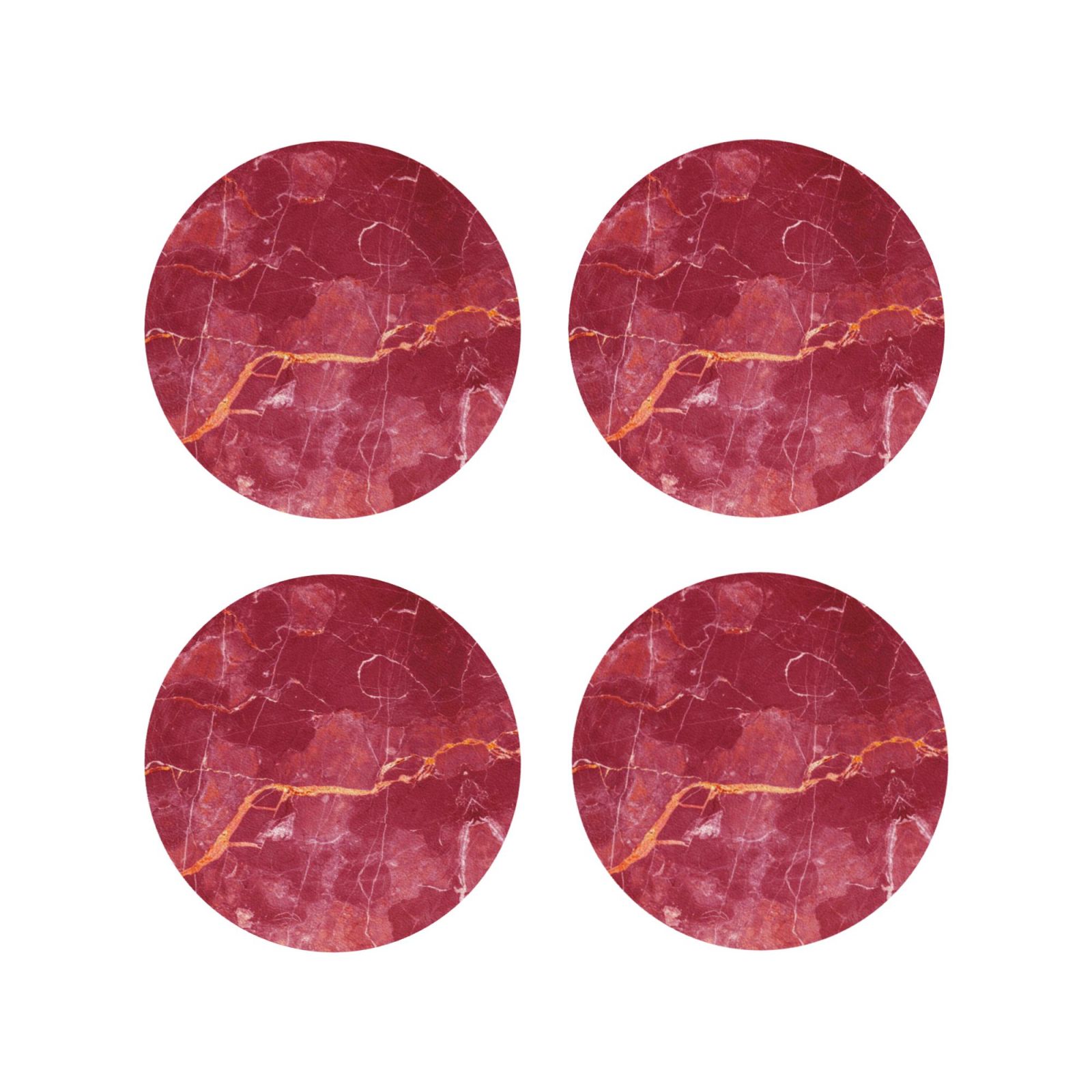 Coasters Set of 4 - Abstract Red Marble Drink Coasters for Tabletop ...