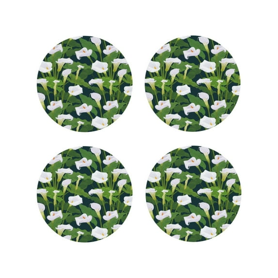 Coasters Set of 4 - Calla Lily Flowers Bouquet Drink Coasters for ...