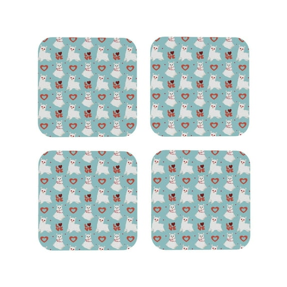 Coasters Set of 4 - Cartoon Cute Alpacas Love Drink Coasters for ...