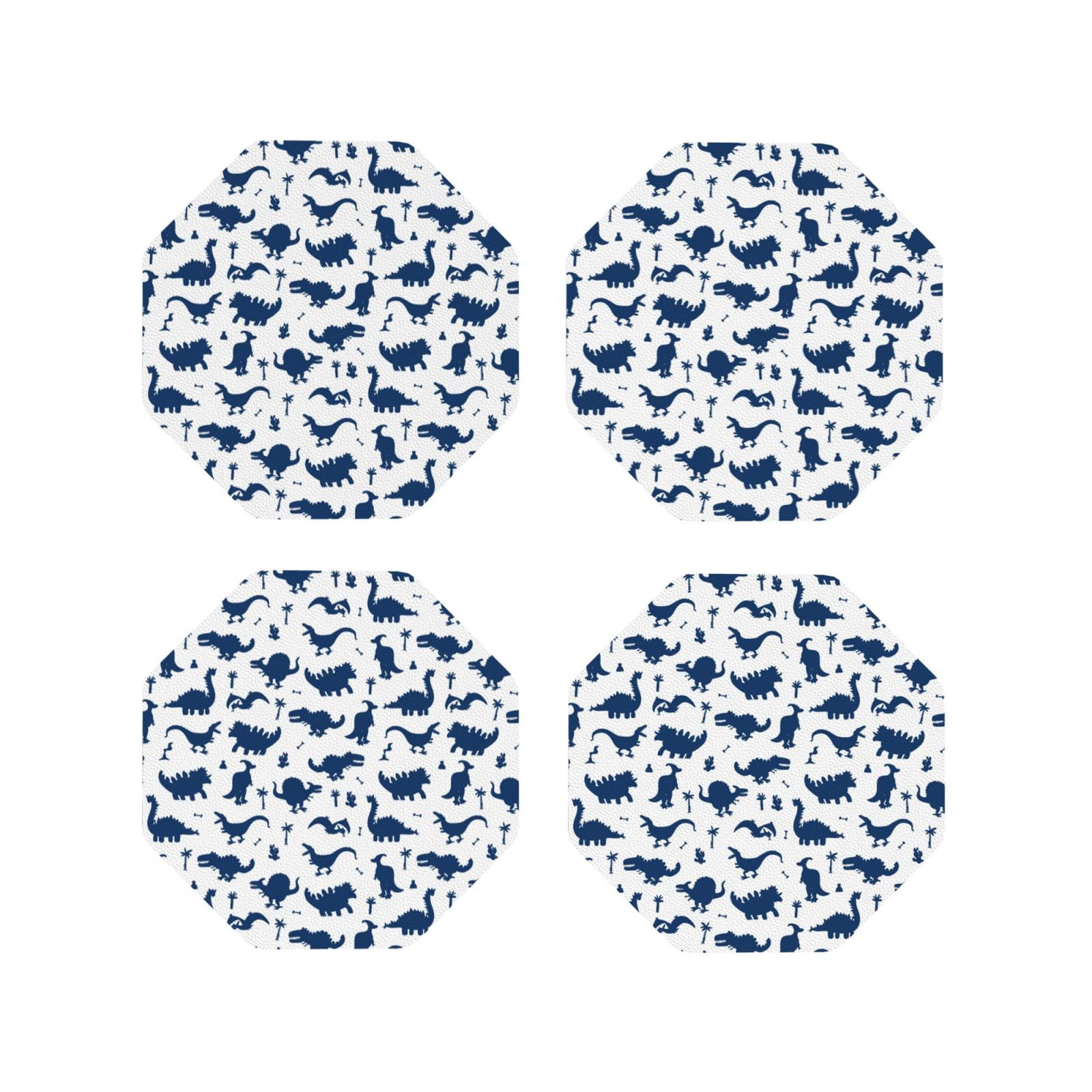 Coasters Set of 4 - Cute Cartoon Dinosaurs Drink Coasters for Tabletop ...