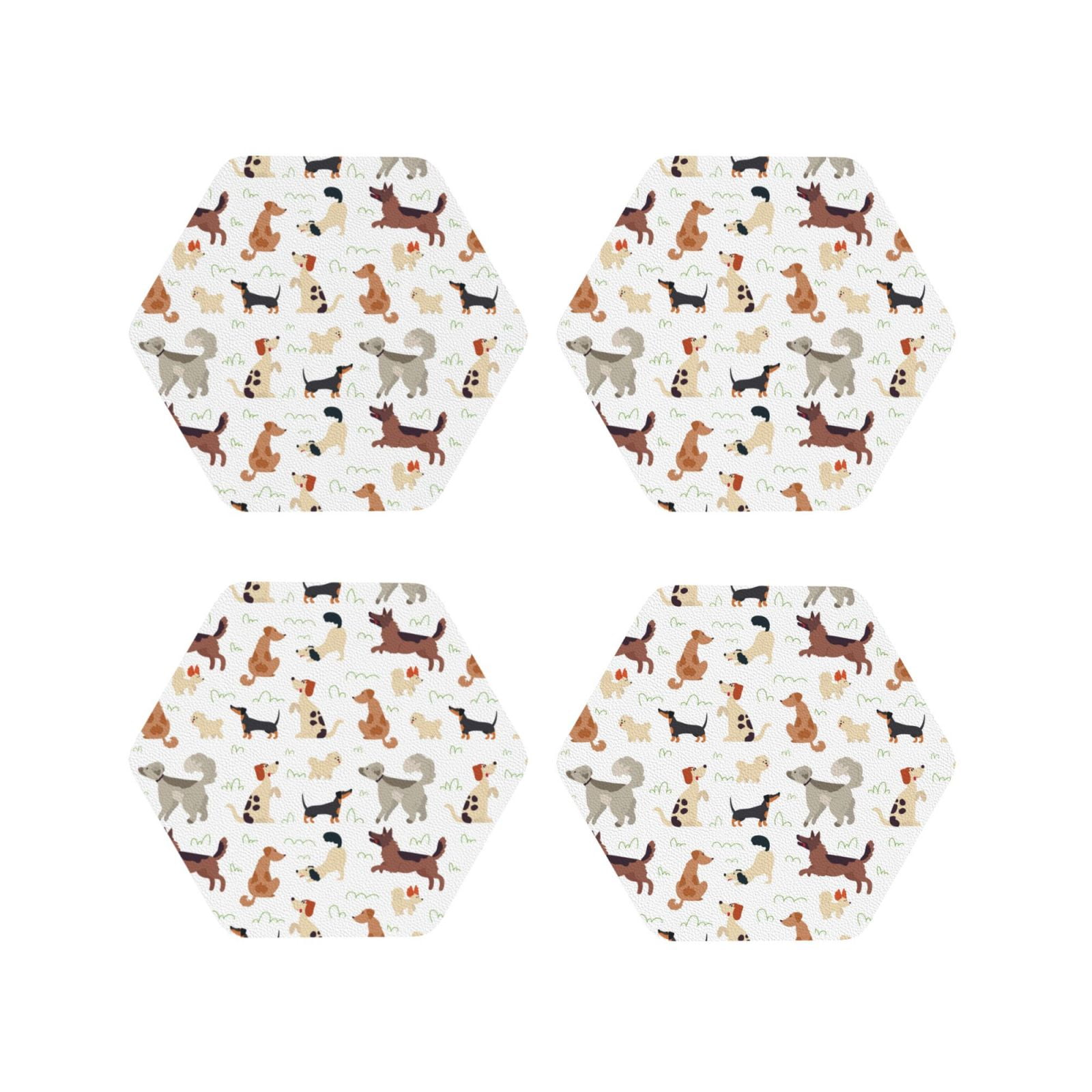 Coasters Set of 4 - Cute Dog Puppy outdoor Drink Coasters for Tabletop ...