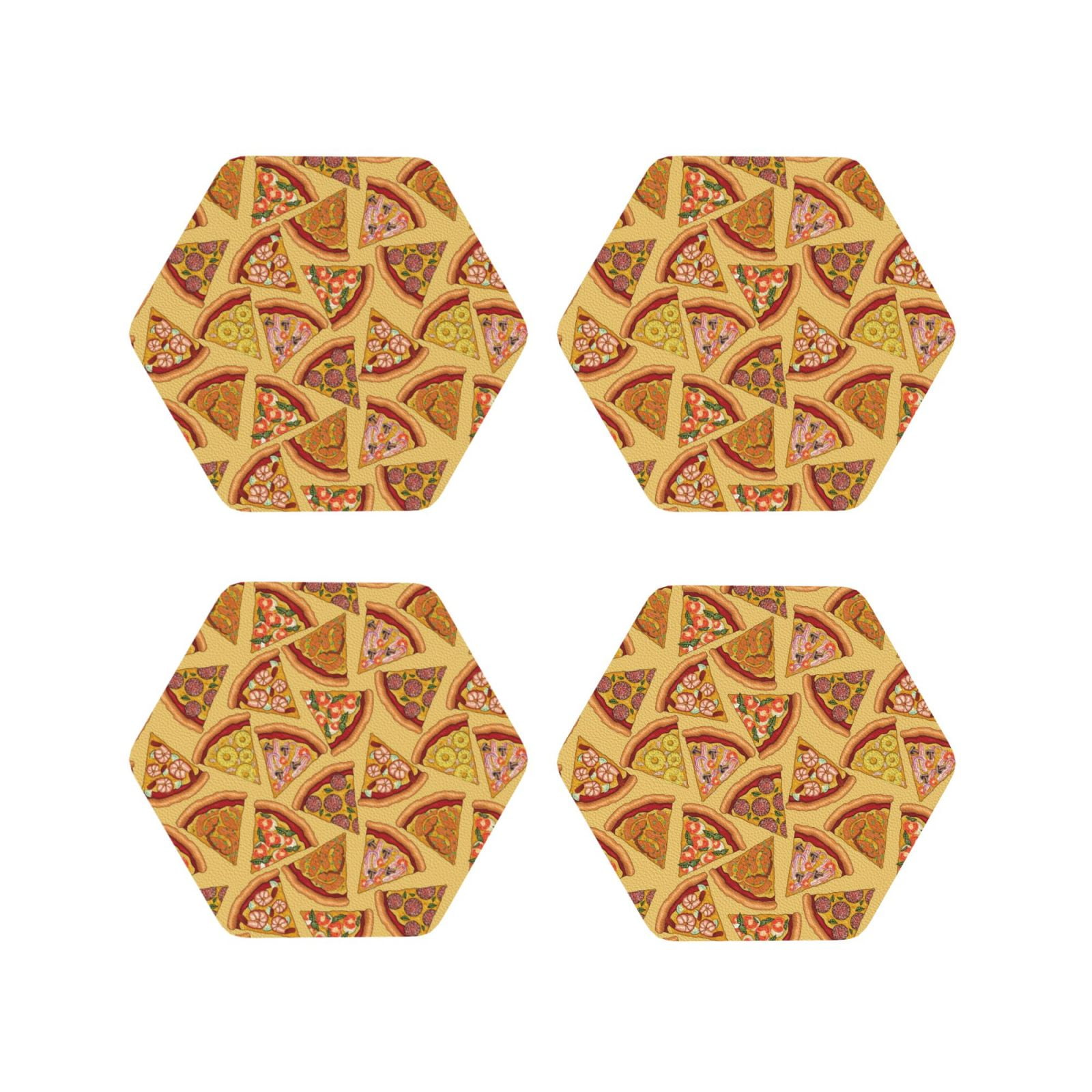 Coasters Set of 4 - Cute Pizza Pineapple Shrimp Drink Coasters for ...