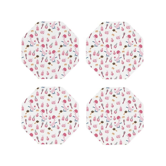 Coasters Set of 4 - Cute Poodle Dog Care Items Pink Drink Coasters for ...