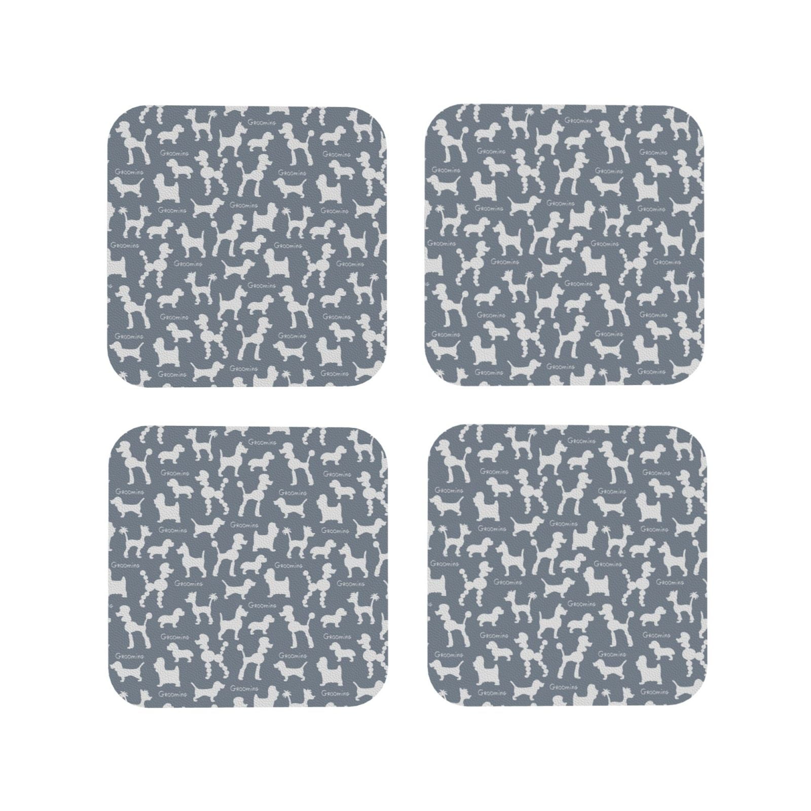 Coasters Set of 4 - Cute Poodle Dog Dachshund Drink Coasters for ...